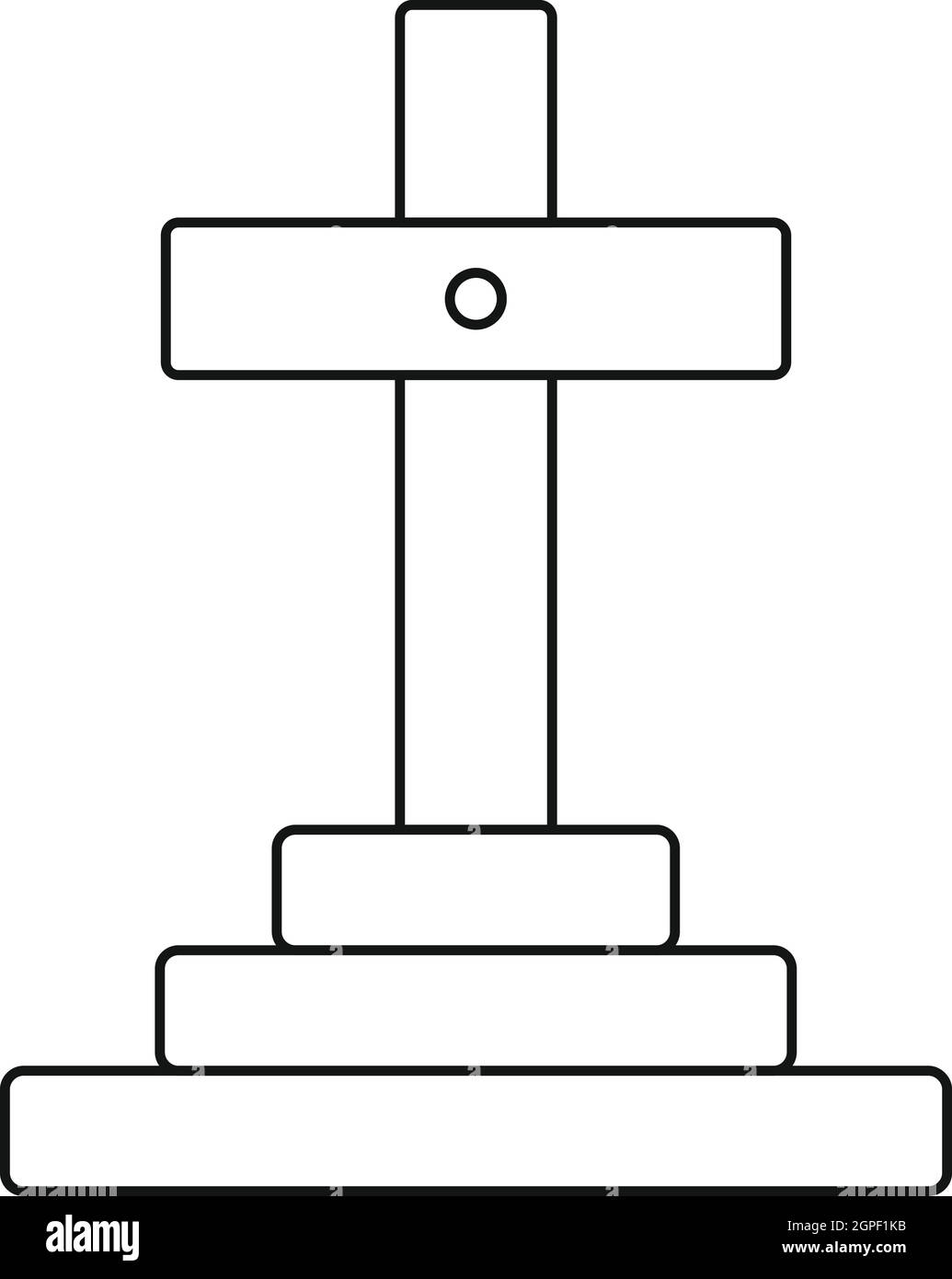 Grave icon, outline style Stock Vector Image & Art - Alamy