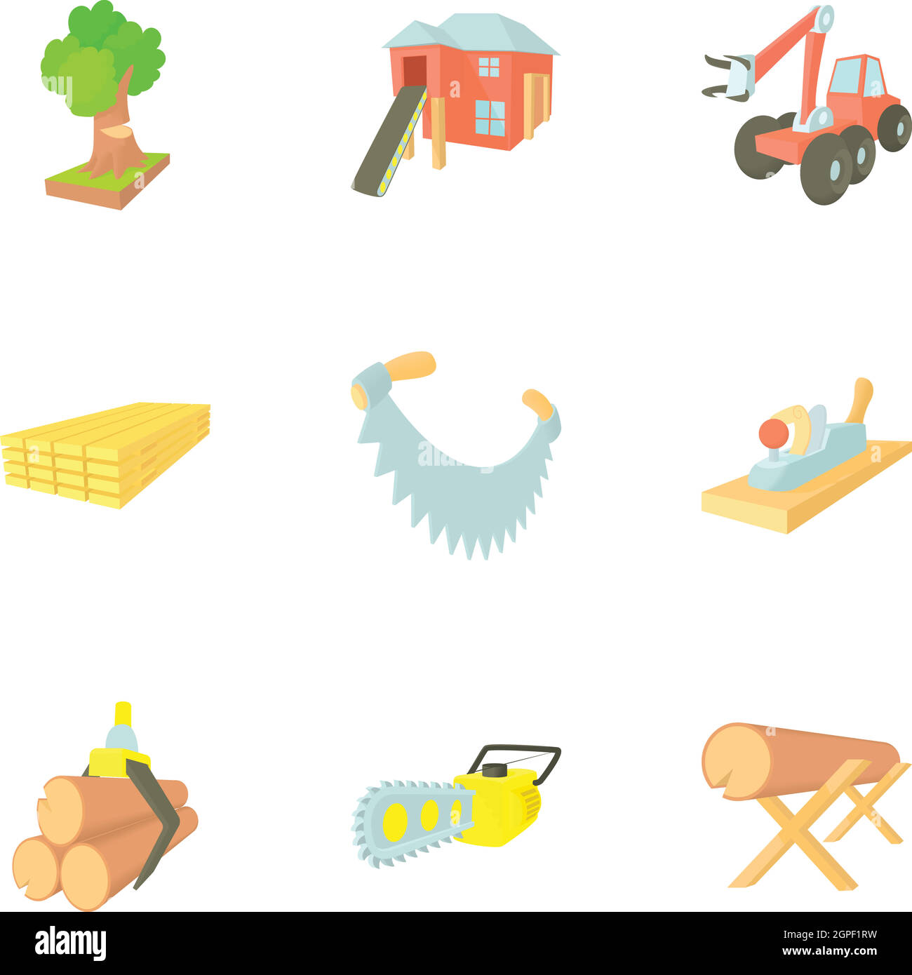 Firewood wood timber isometric Cut Out Stock Images & Pictures - Alamy