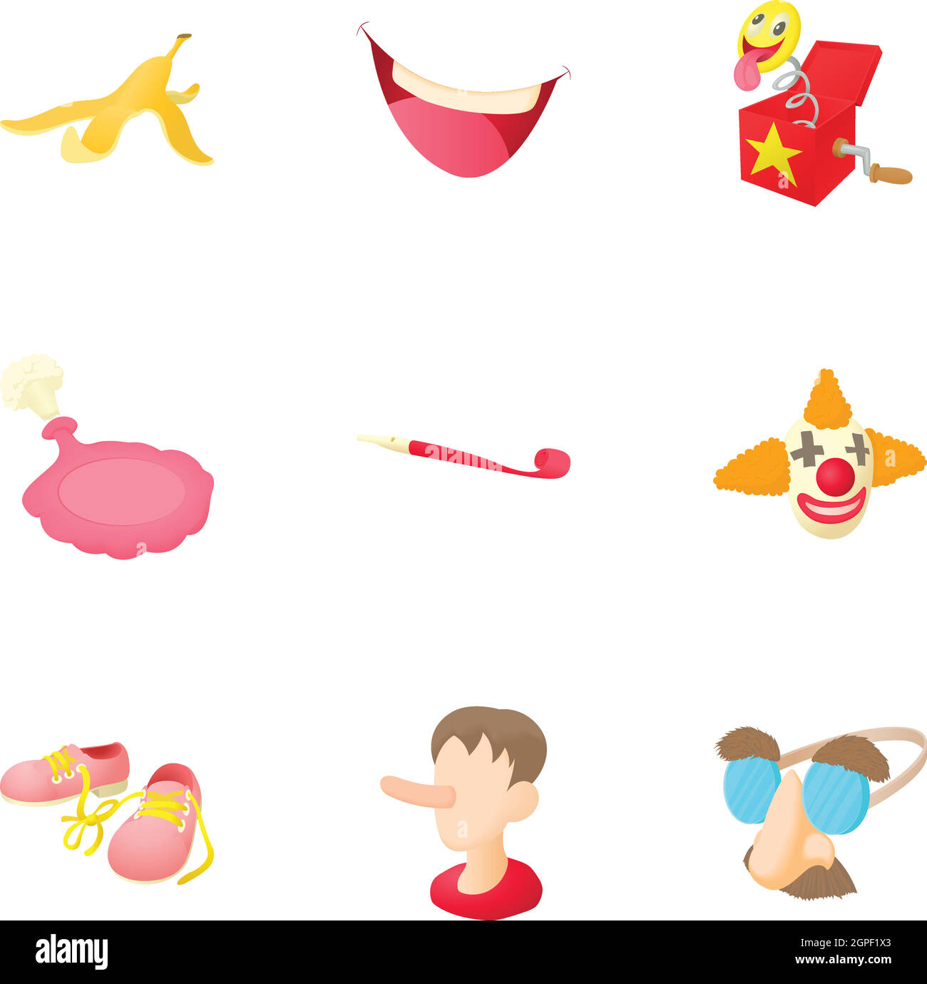 Funny joke icons set, cartoon style Stock Vector Image & Art - Alamy
