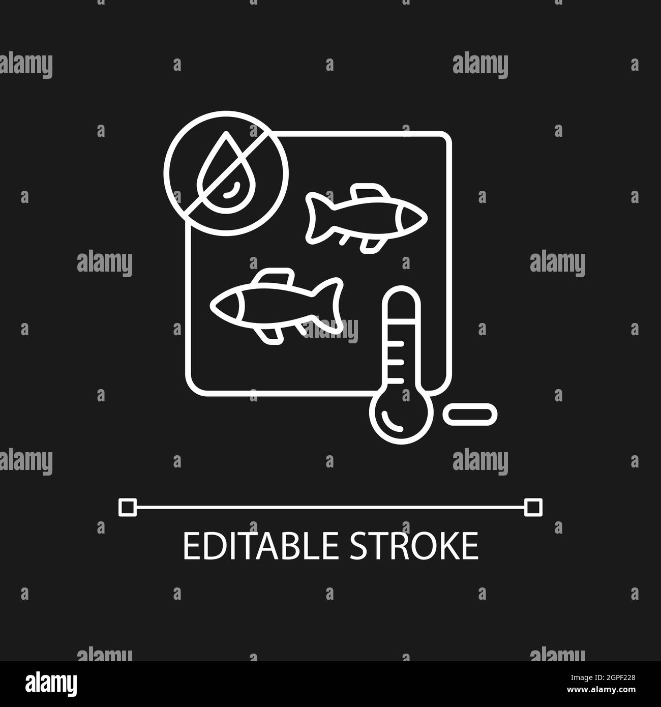 Freeze drying fish white linear icon for dark theme Stock Vector Image ...