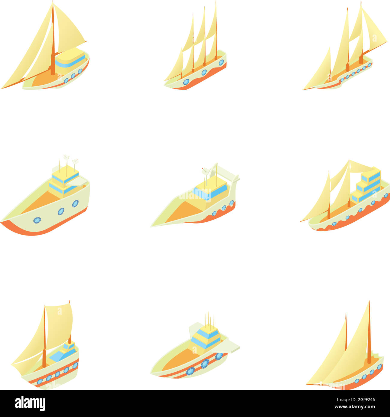 Boats icons set, cartoon style Stock Vector Image & Art - Alamy