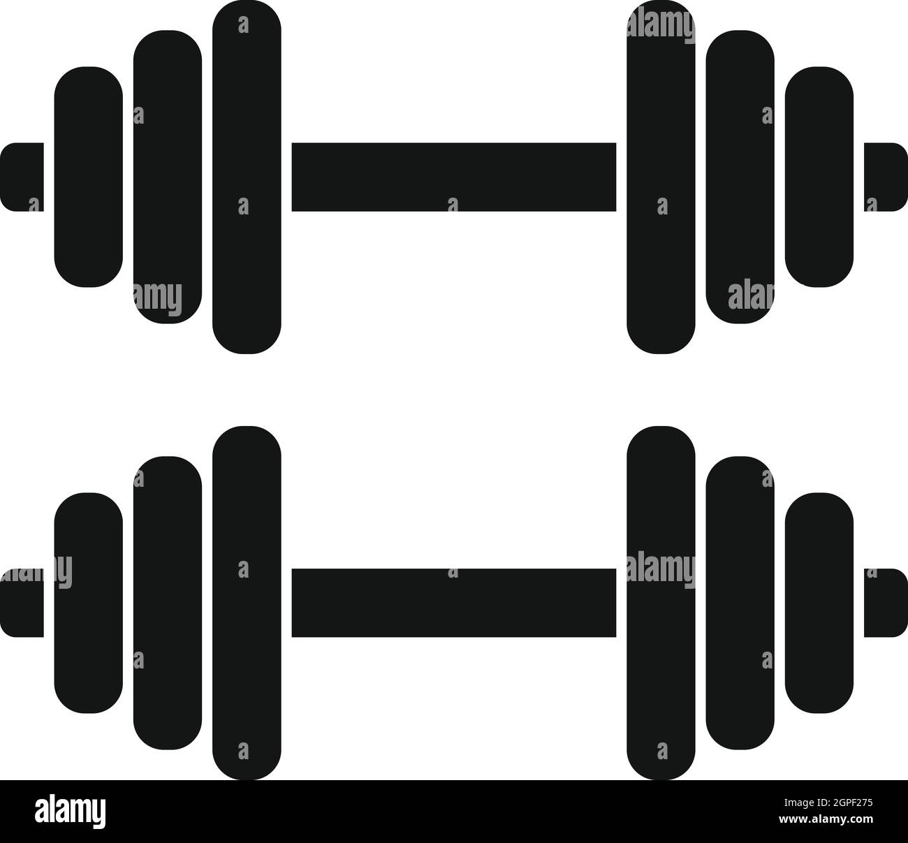 Two dumbbells icon, simple style Stock Vector Image & Art - Alamy