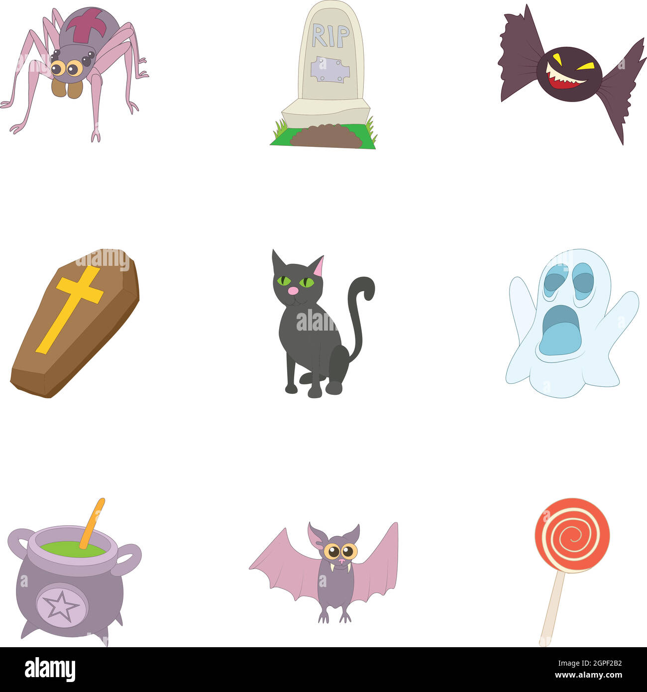 Resurrection of dead icons set, cartoon style Stock Vector Image & Art ...