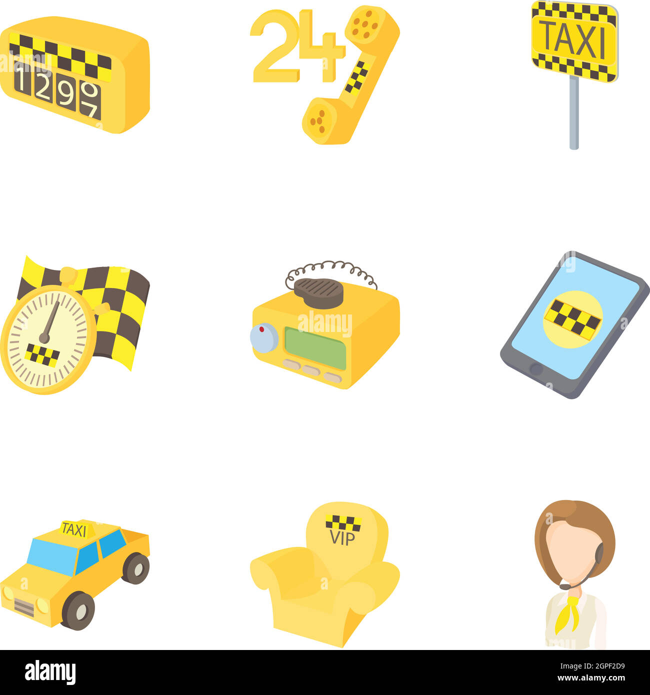 Taxi icons set, cartoon style Stock Vector Image & Art - Alamy