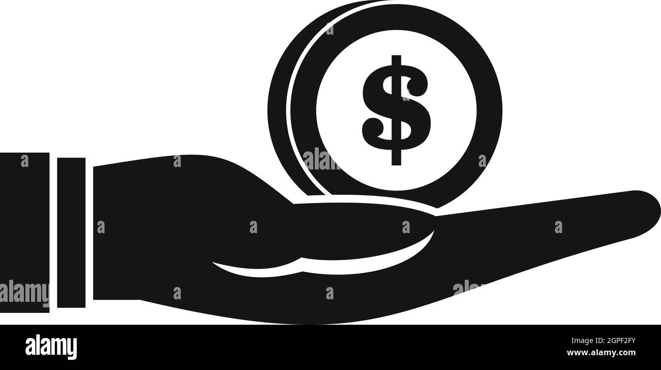 Dollar in hand icon Black and White Stock Photos & Images - Alamy