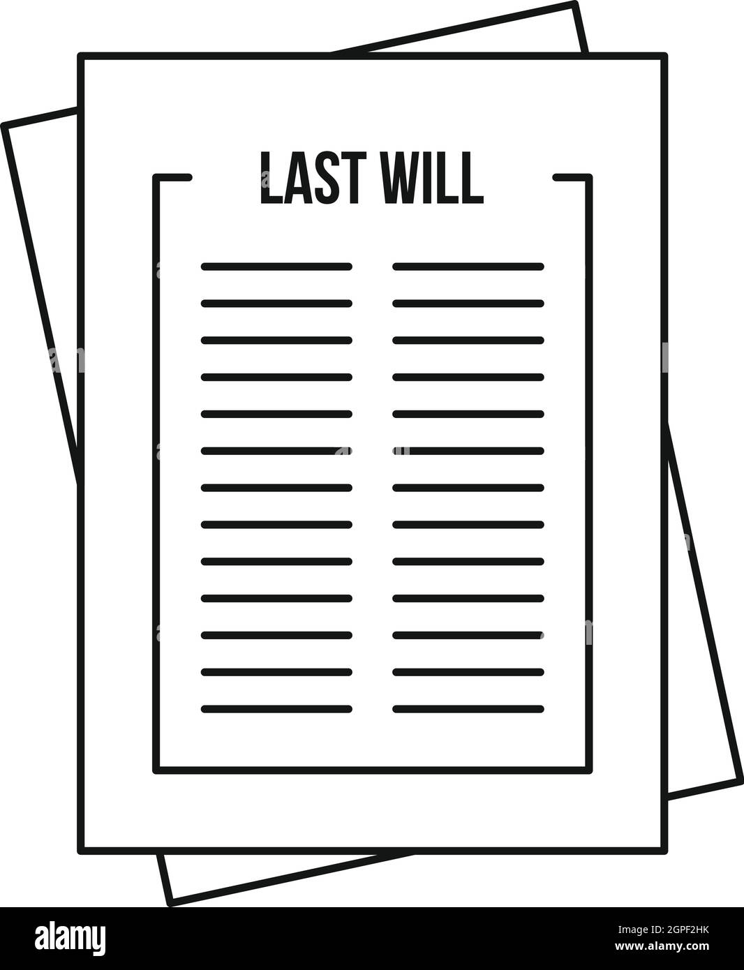 Will icon, outline style Stock Vector Image & Art - Alamy