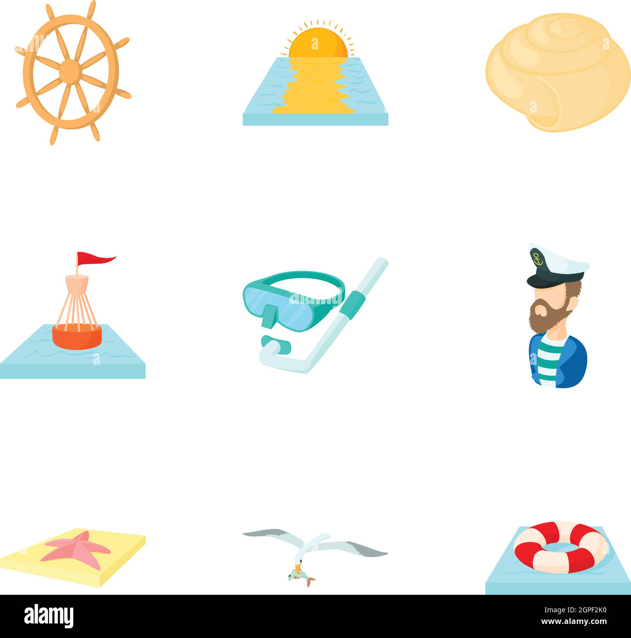 Sea icons set, cartoon style Stock Vector Image & Art - Alamy