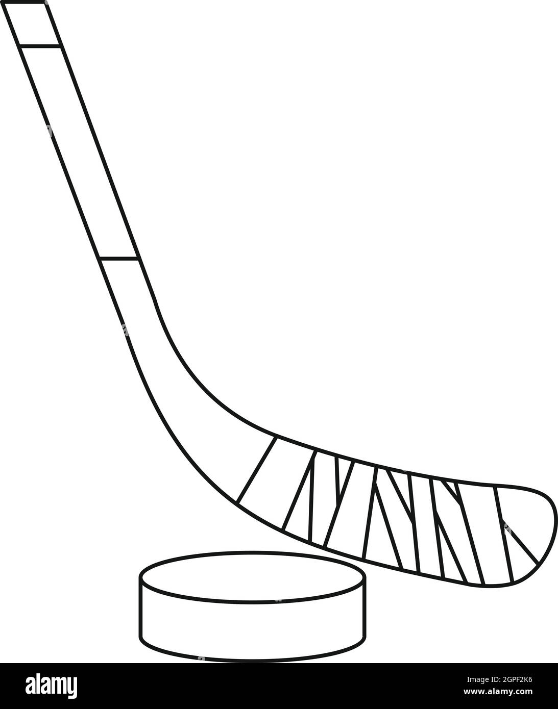 Stick and puck icon, outline style Stock Vector Image & Art - Alamy