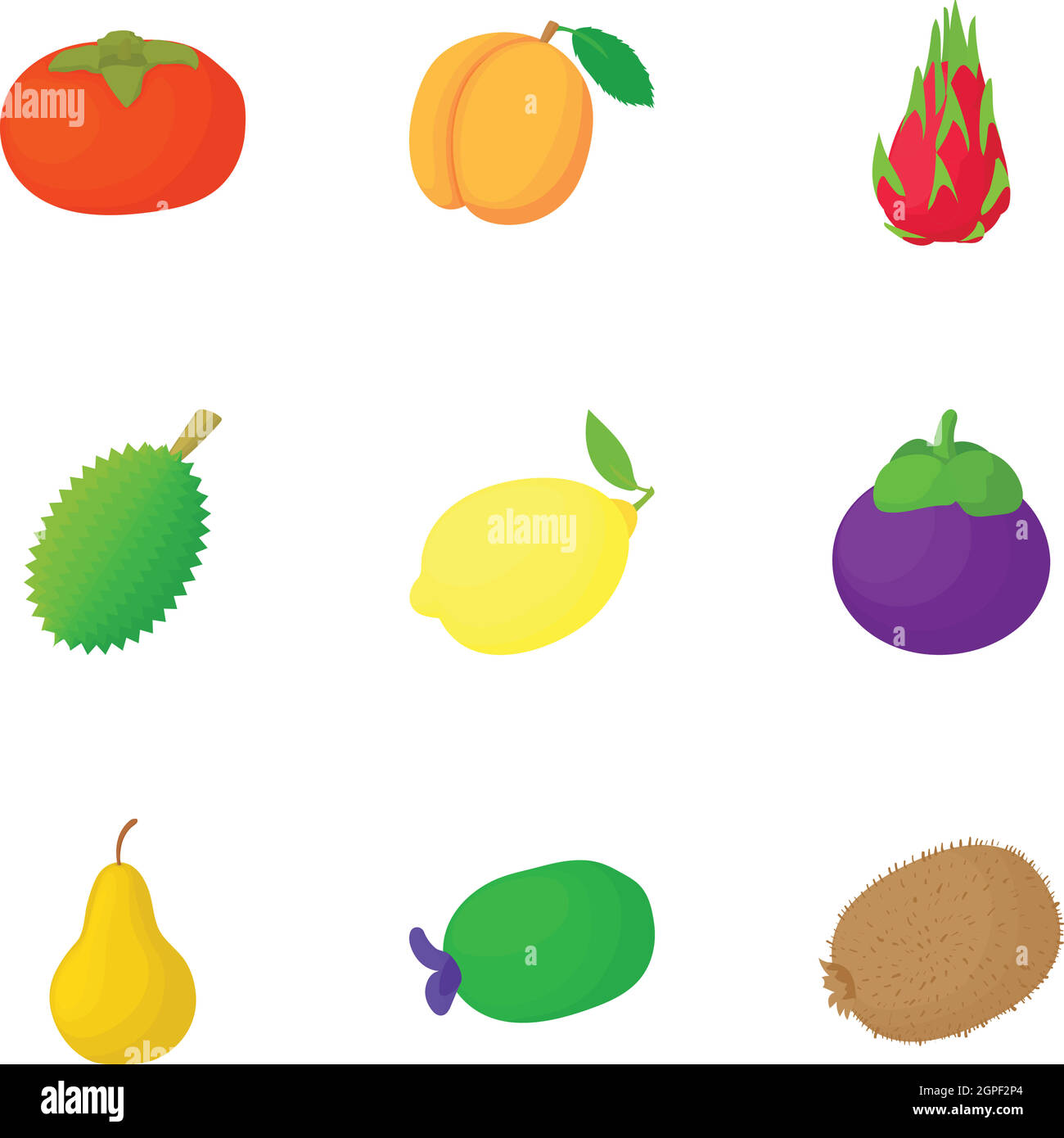 Fruit icons set, cartoon style Stock Vector Image & Art - Alamy