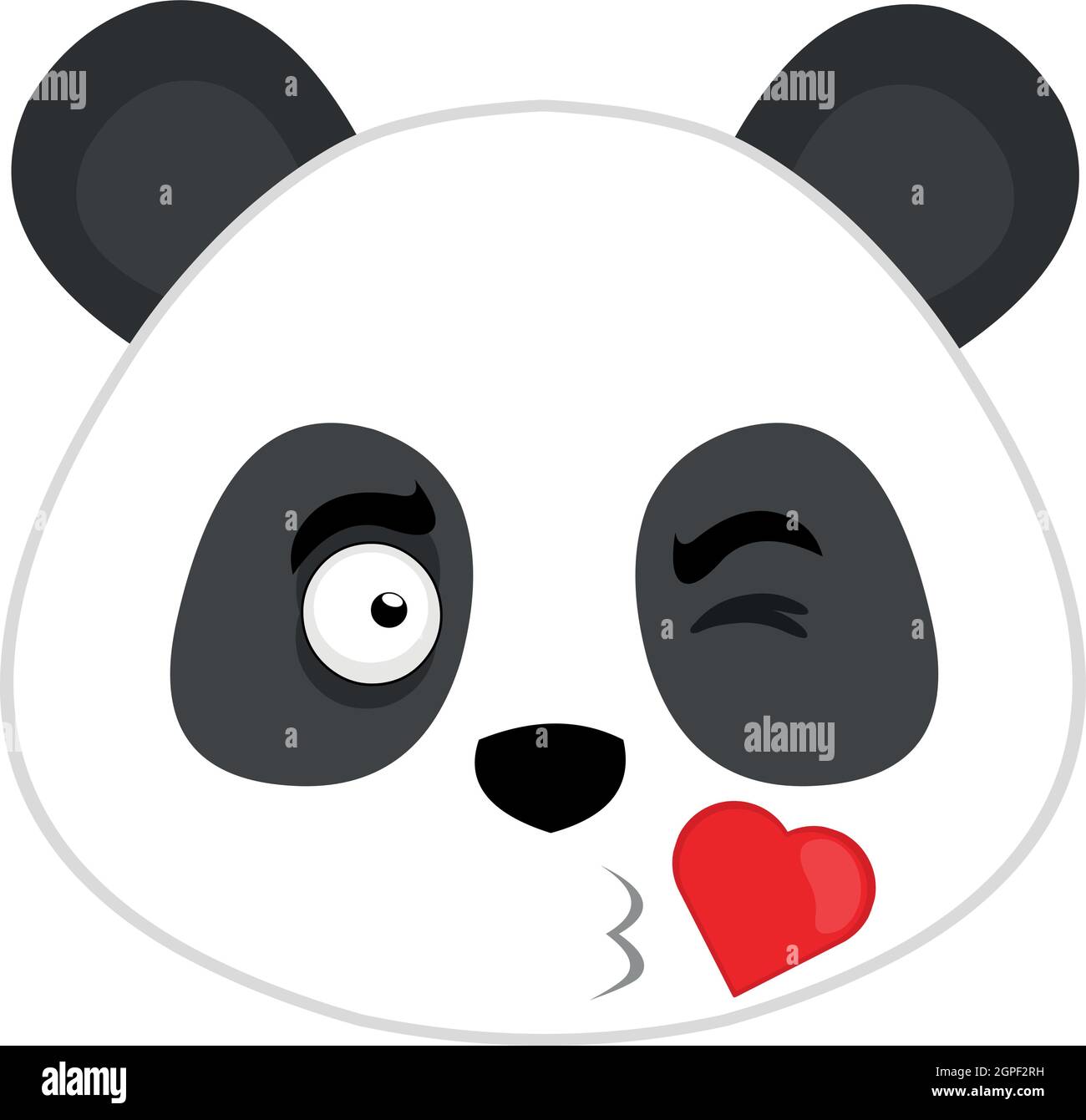 Vector emoticon illustration of the face of a cartoon panda giving a ...