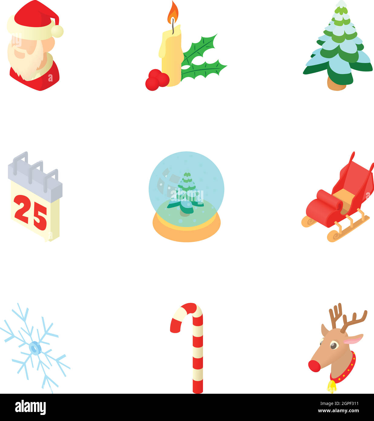 Illustration christmas set cartoon Cut Out Stock Images & Pictures - Alamy