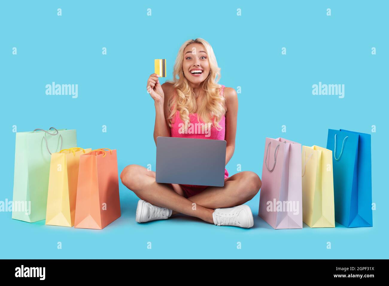 Excited online shopper using hi-res stock photography and images - Alamy