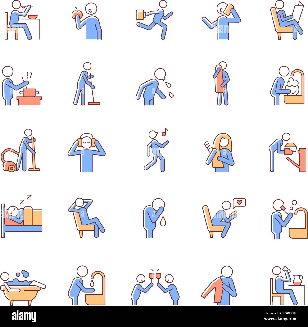 Human behaviour RGB color icons set Stock Vector Image & Art - Alamy