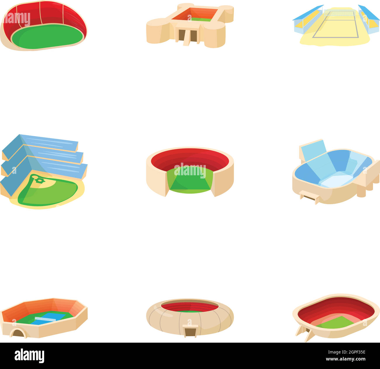 Stadium icons set, cartoon style Stock Vector Image & Art - Alamy