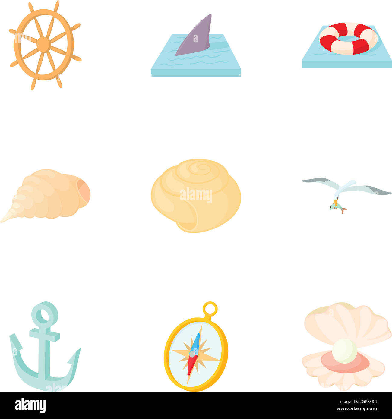 Ocean icons set, cartoon style Stock Vector Image & Art - Alamy