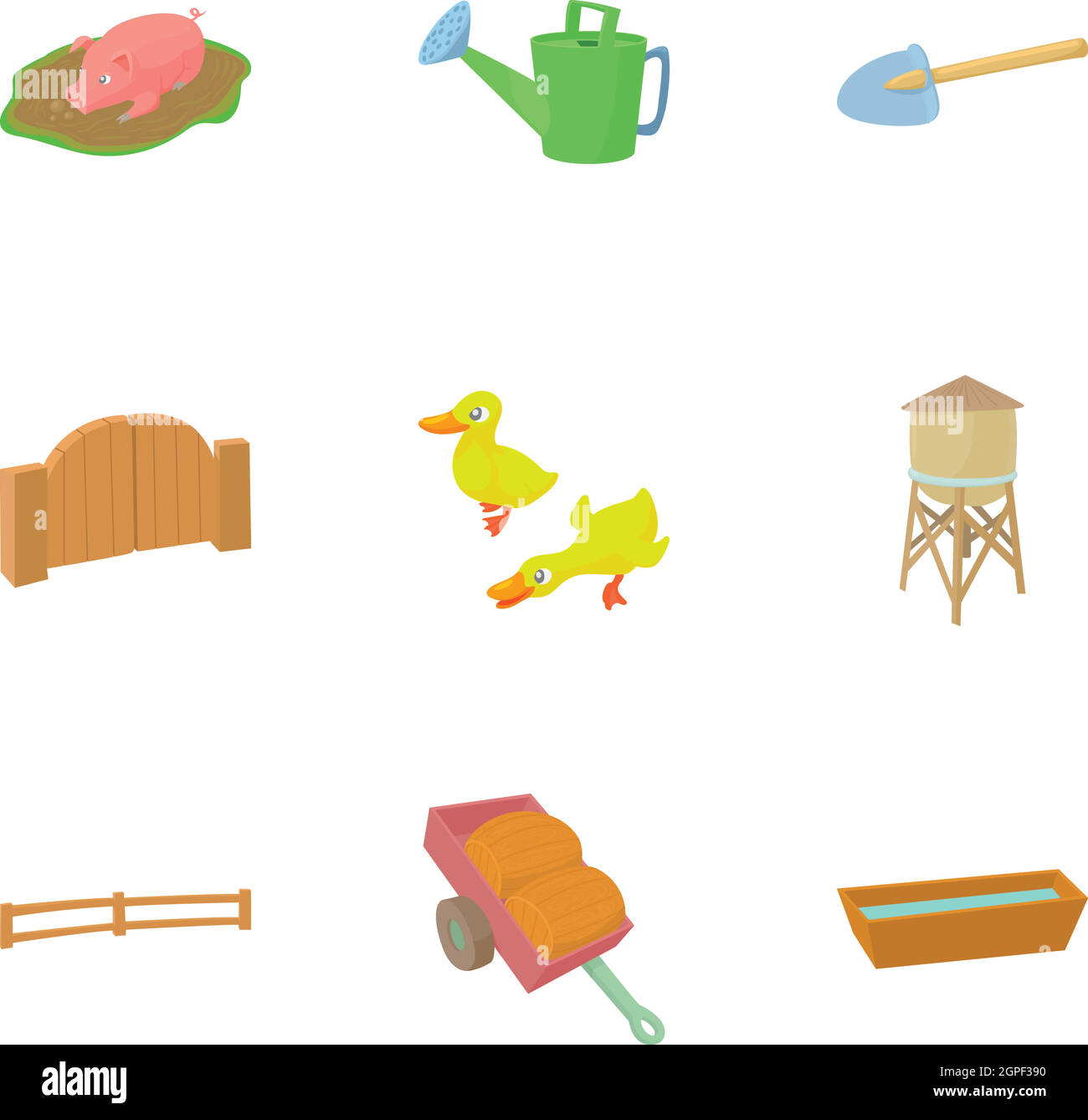 Barnyard icons set, cartoon style Stock Vector Image & Art - Alamy