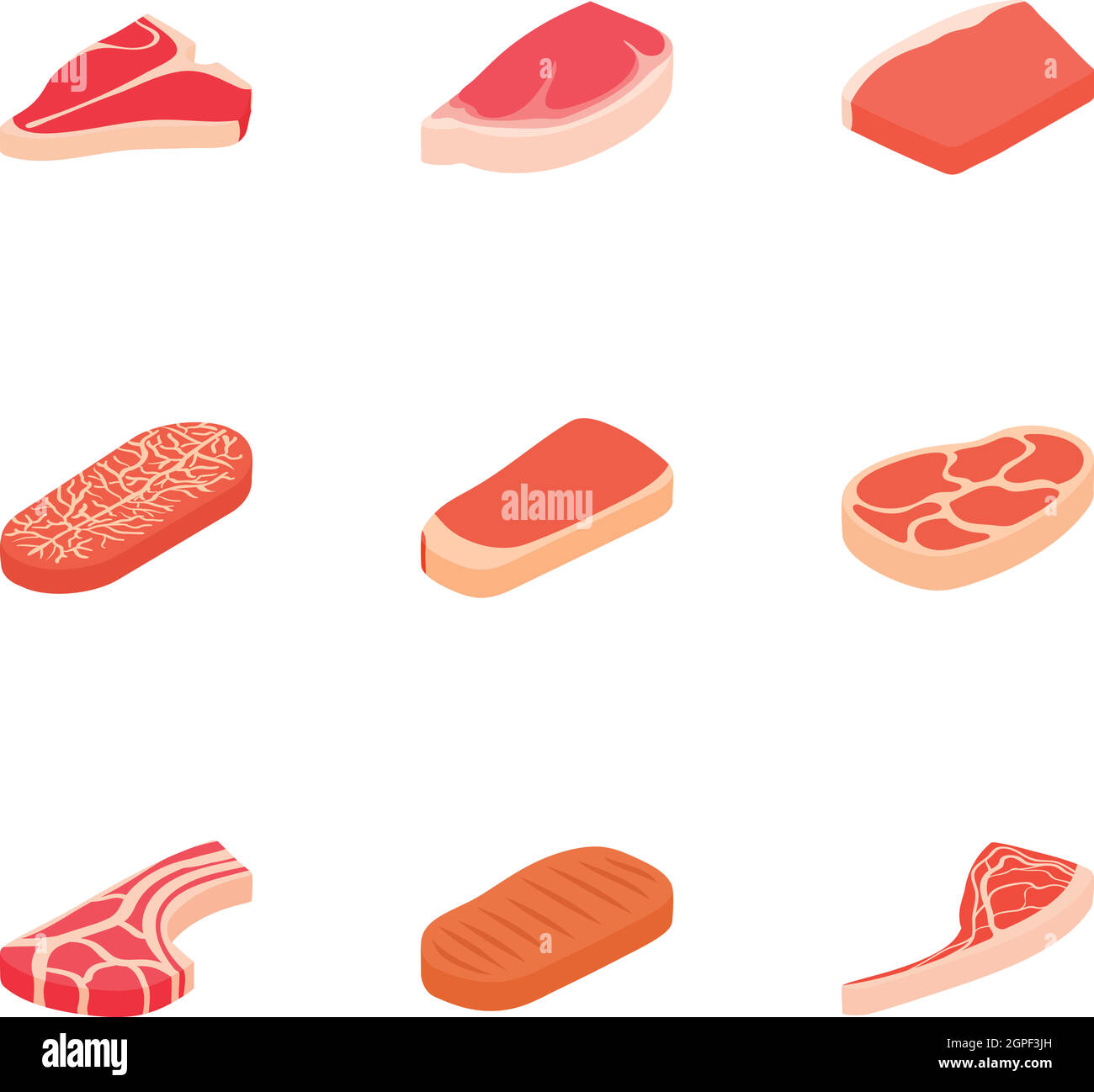 Steak icons set, cartoon style Stock Vector Image & Art - Alamy