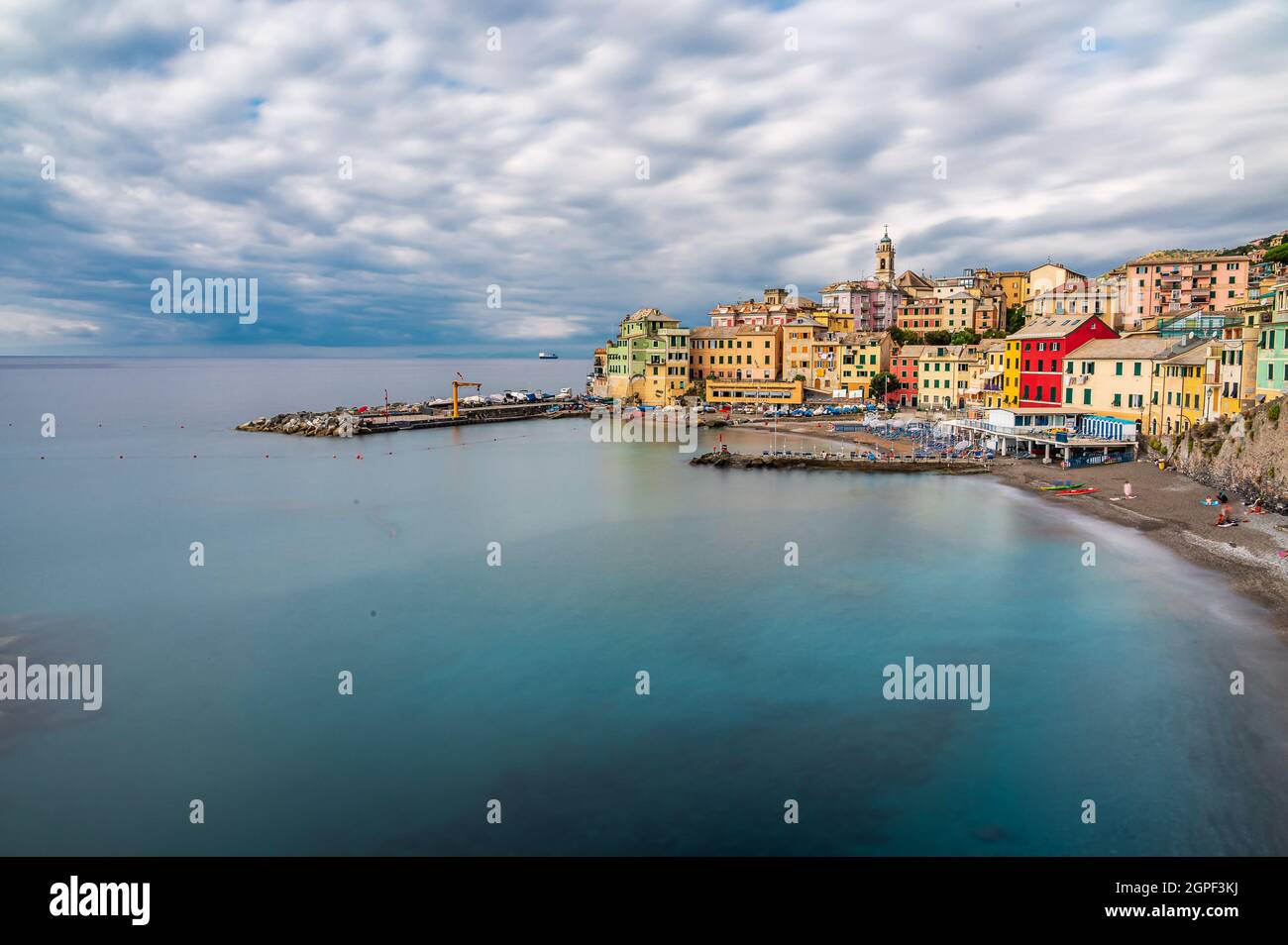The ancient fishing village of Bogliasco, on the italian Riviera Stock ...