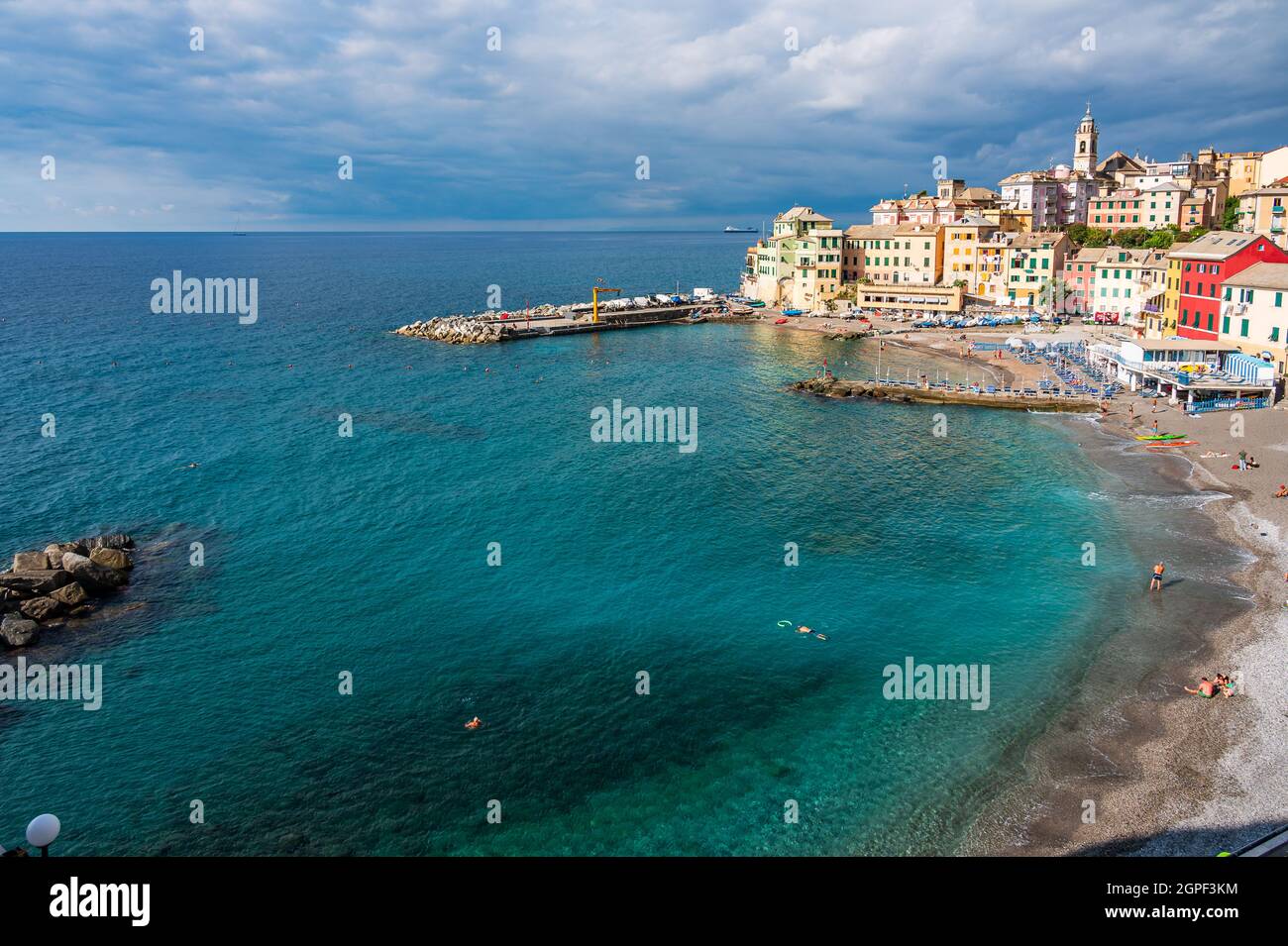 View over the ancient village of Bogliasco, on the italian Riviera ...