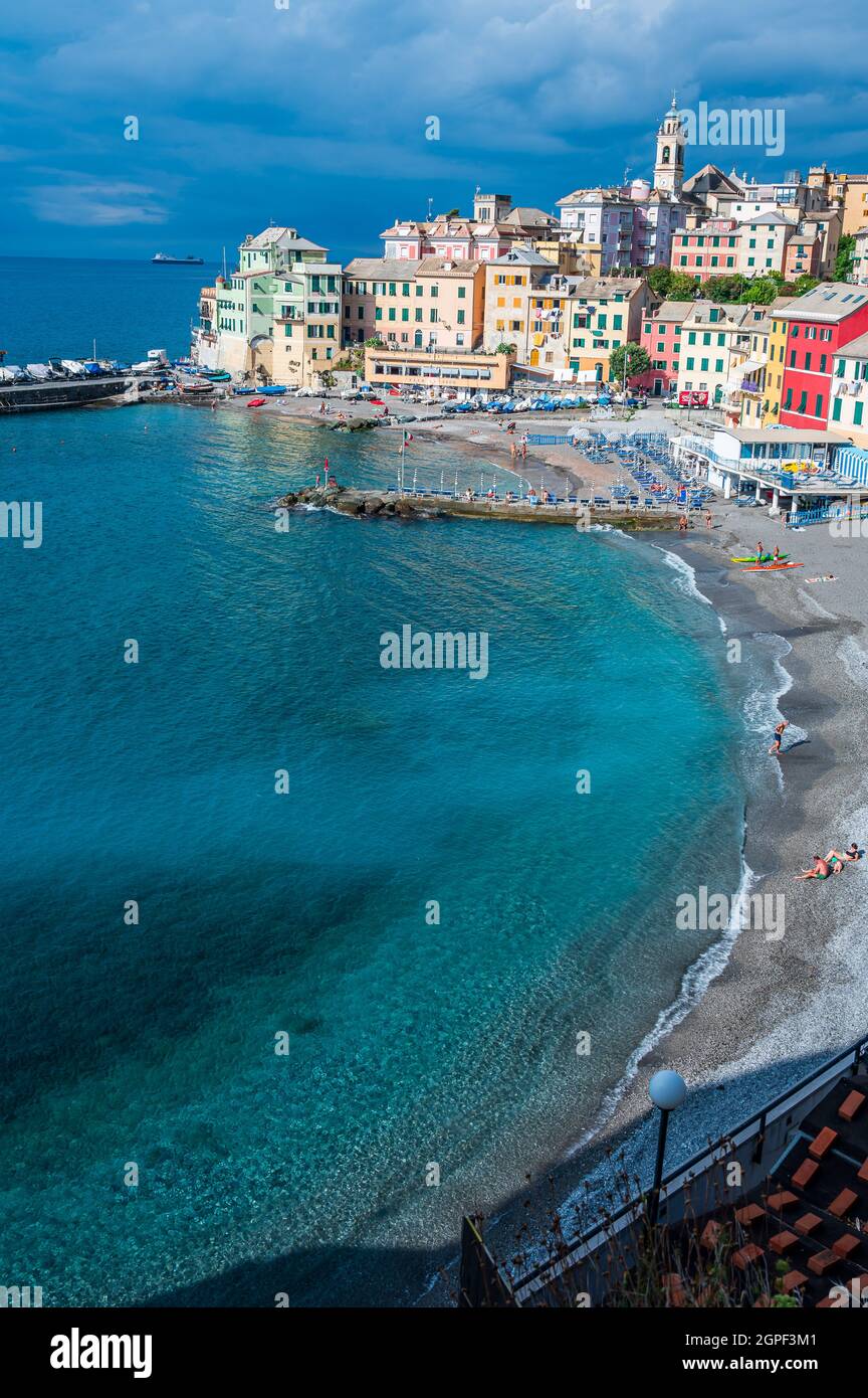View over the ancient village of Bogliasco, on the italian Riviera ...