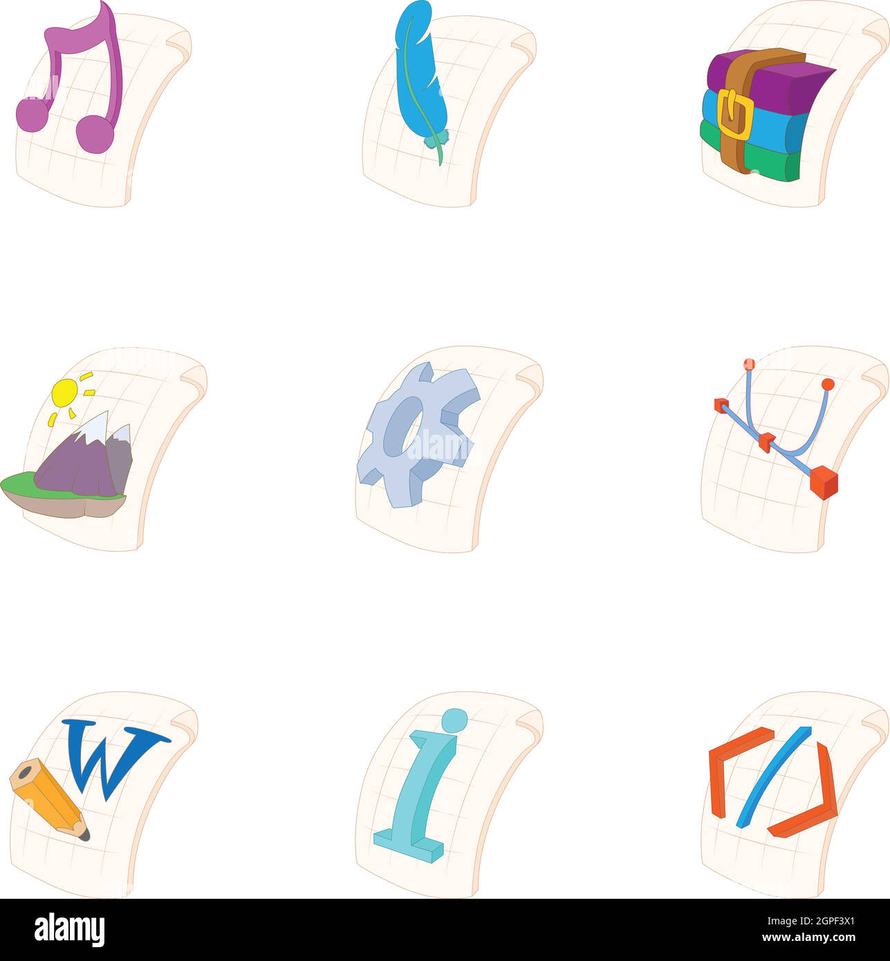 Types of files icons set, cartoon style Stock Vector Image & Art - Alamy