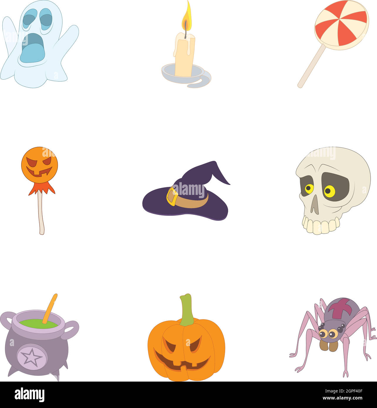 Witch set halloween decoration Stock Vector Images - Alamy