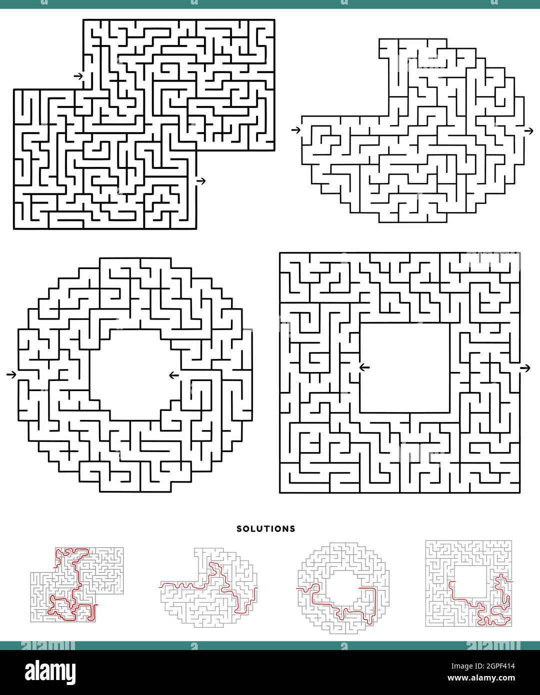 maze games graphs set with solutions Stock Vector Image & Art - Alamy
