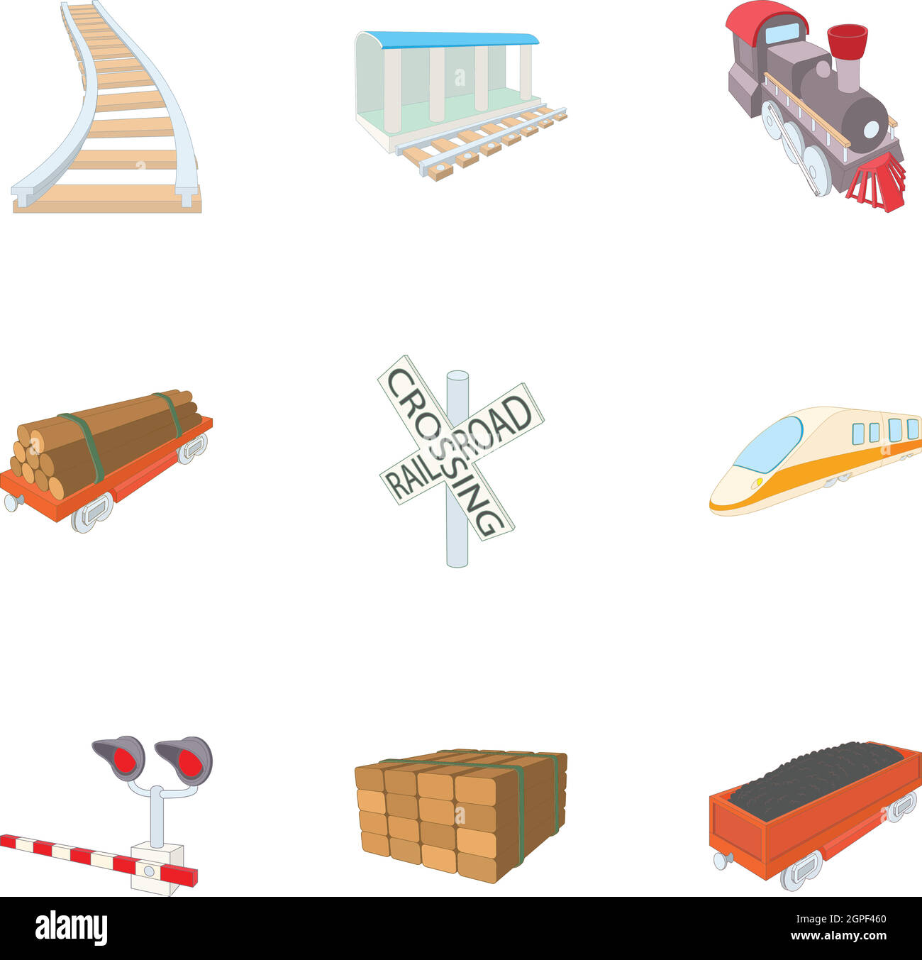 Cartoon train hi-res stock photography and images - Alamy