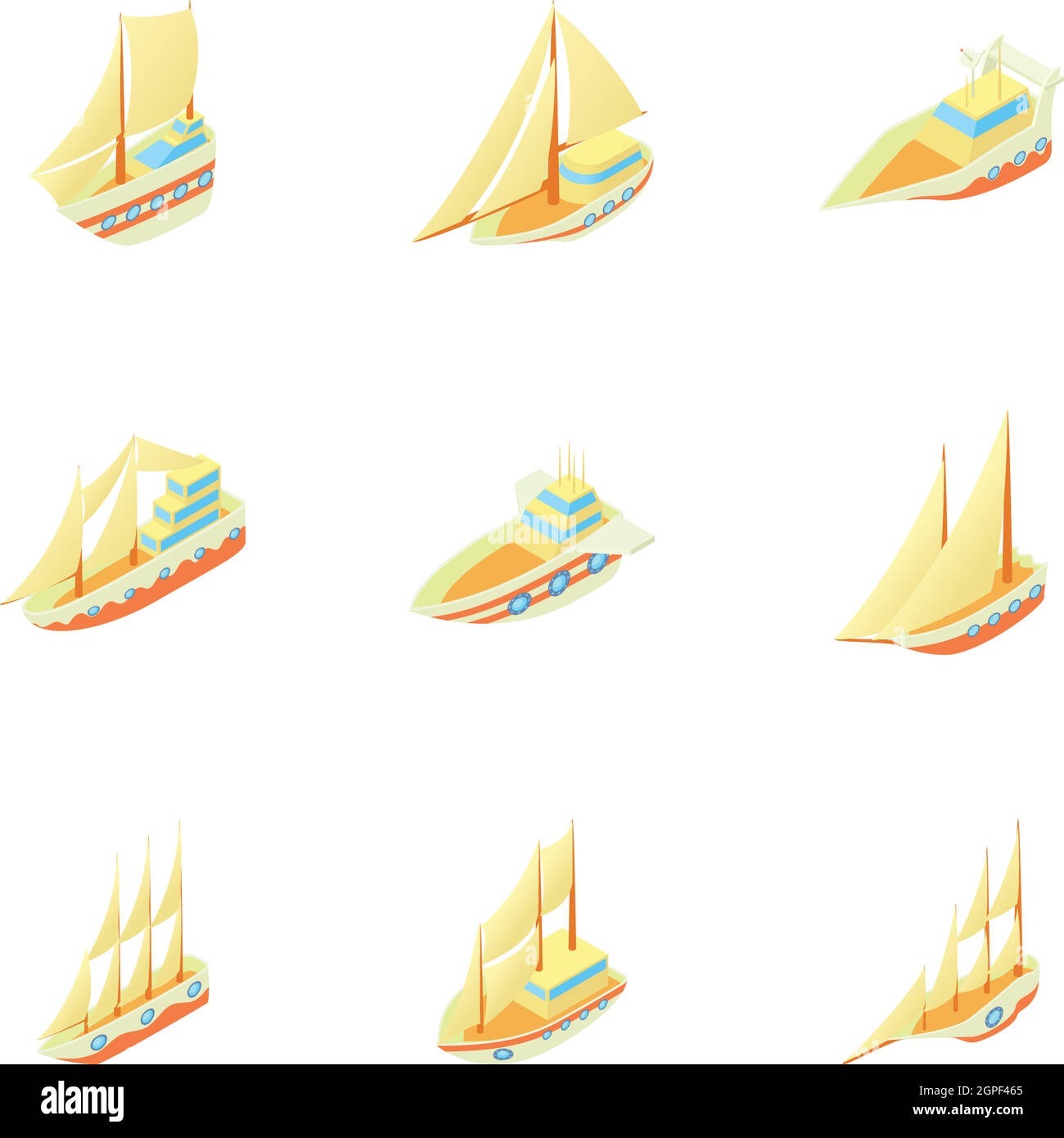 Maritime transport icons set, cartoon style Stock Vector Image & Art ...
