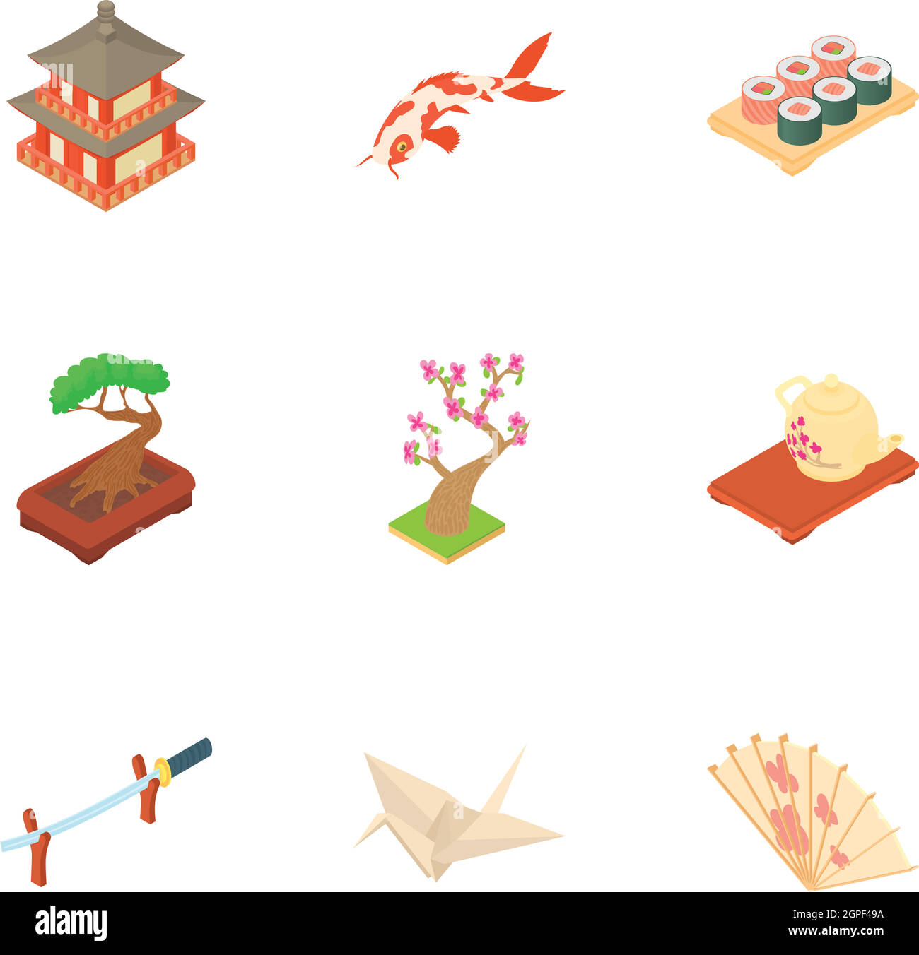 Country South Korea icons set, cartoon style Stock Vector Image & Art ...