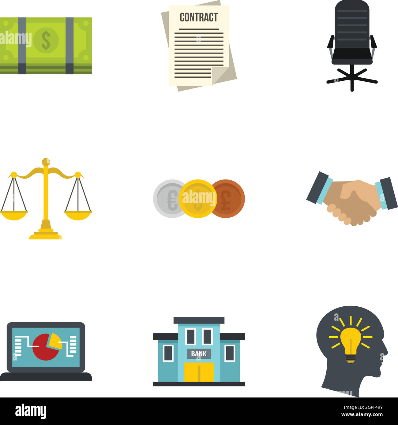 Office icons set, flat style Stock Vector Image & Art - Alamy