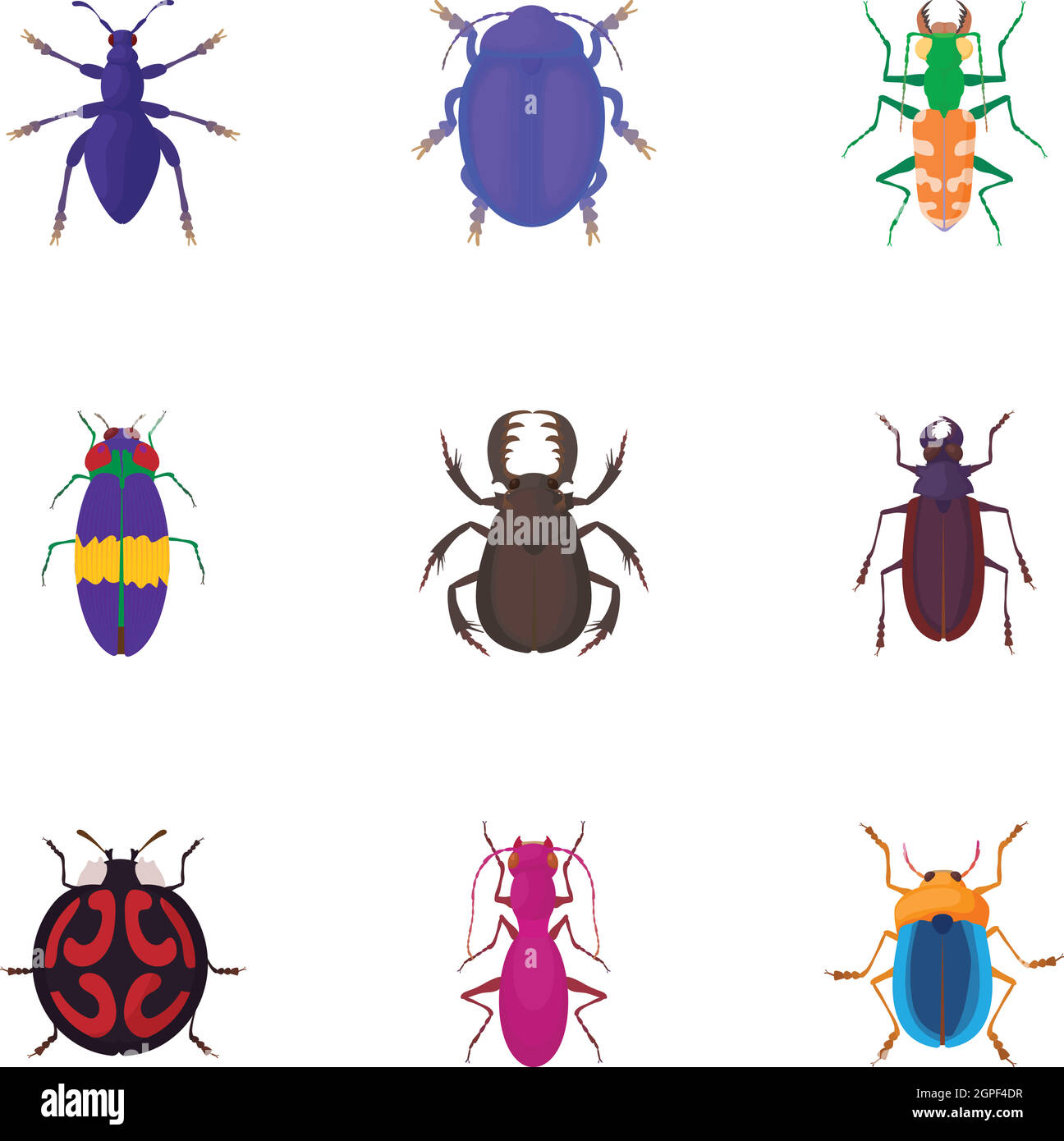 Insects beetles icons set, cartoon style Stock Vector Image & Art - Alamy