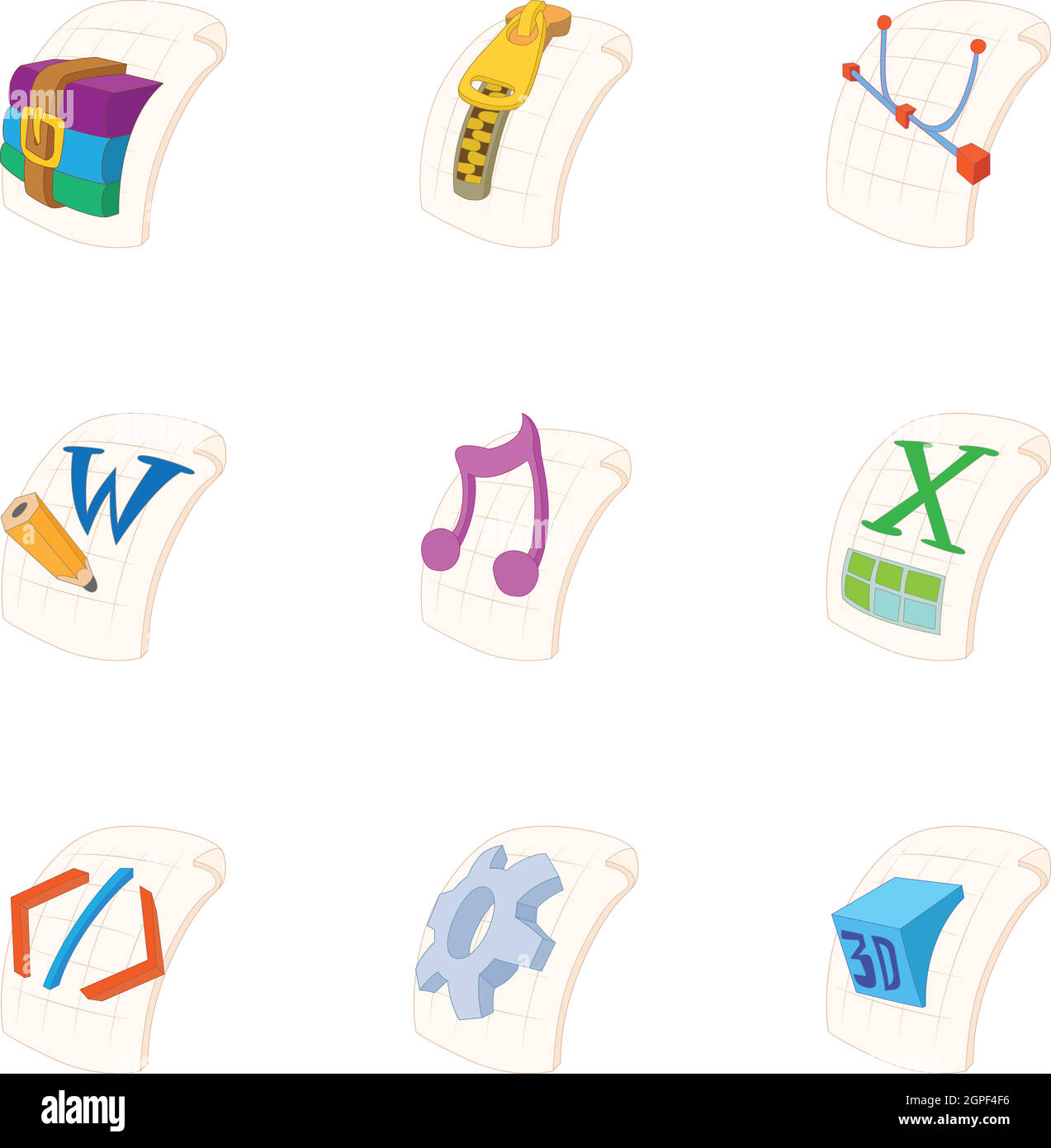 Document types icons set, cartoon style Stock Vector Image & Art - Alamy