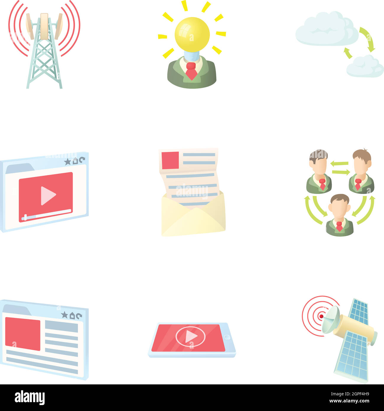 Internet icons set, cartoon style Stock Vector Image & Art - Alamy