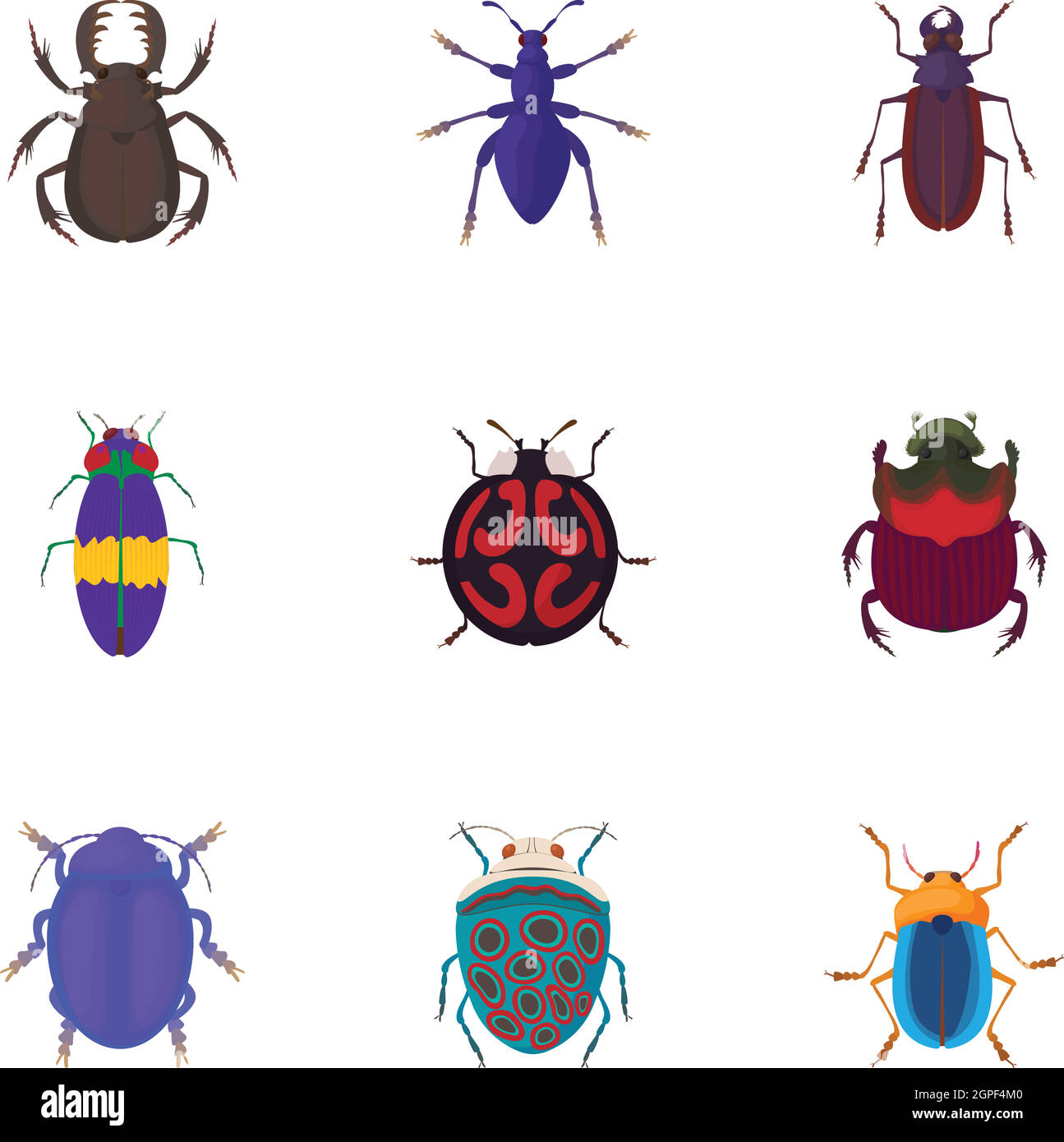 Bugs icons set, cartoon style Stock Vector Image & Art - Alamy