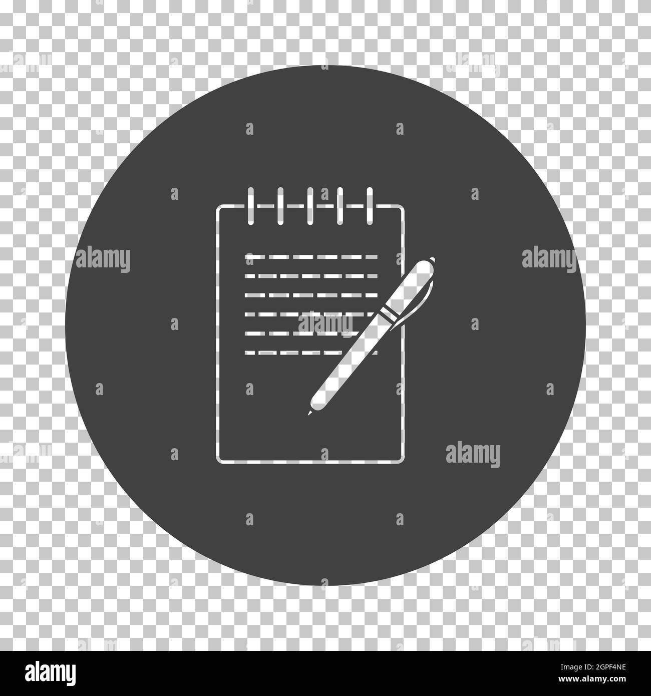 Notebook pen icon line Black and White Stock Photos & Images - Alamy