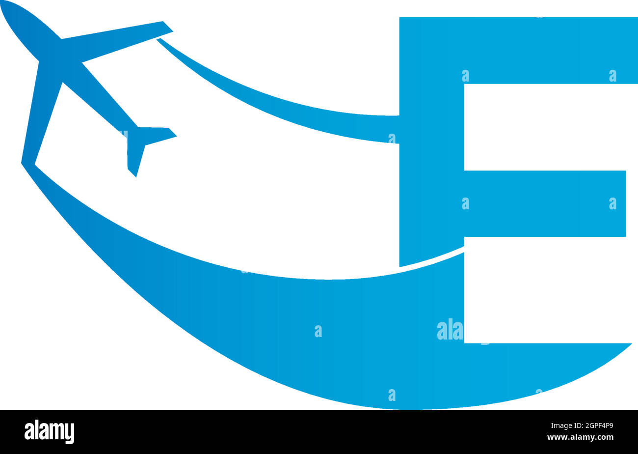 Letter E with plane logo icon design vector illustration Stock Vector ...