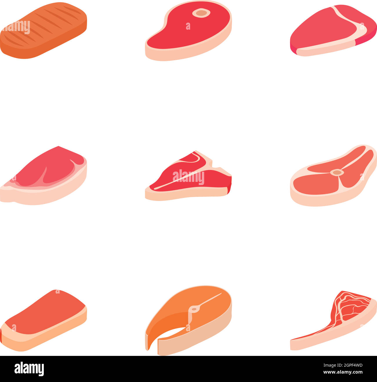 Beef icons set, cartoon style Stock Vector Image & Art - Alamy