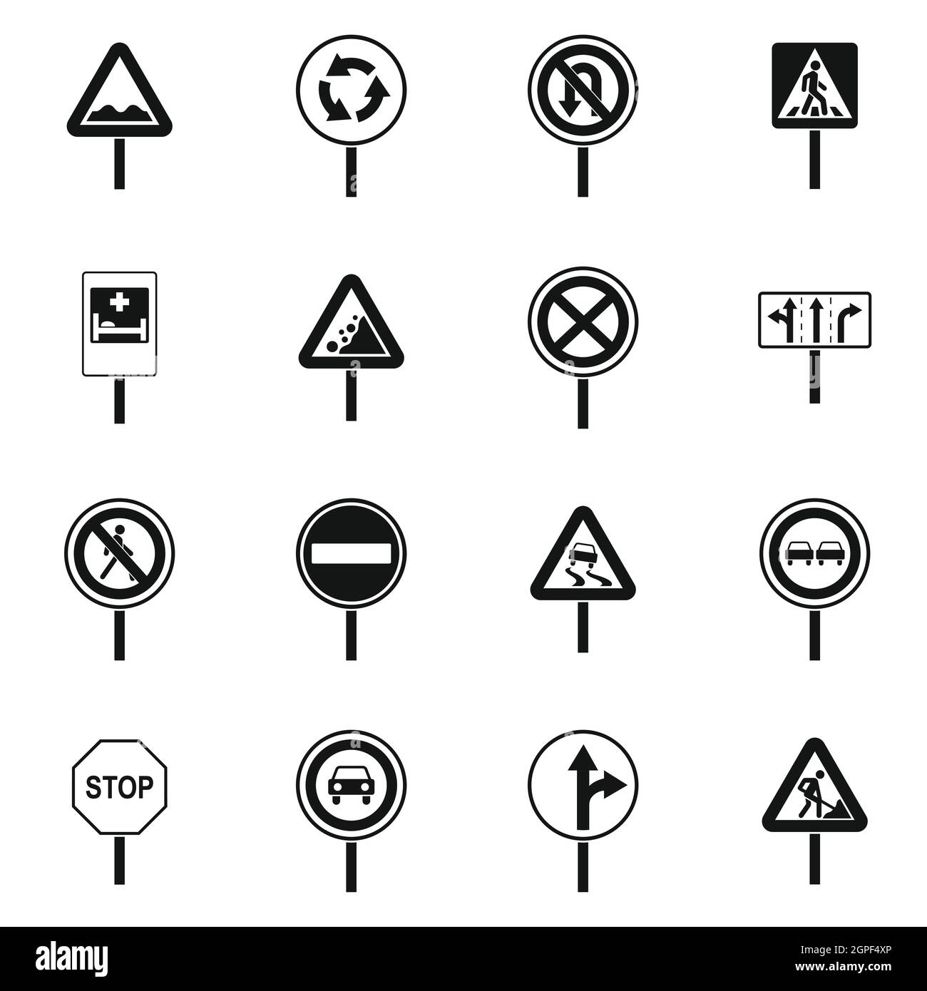 Different road signs icons set, simple style Stock Vector Image & Art ...