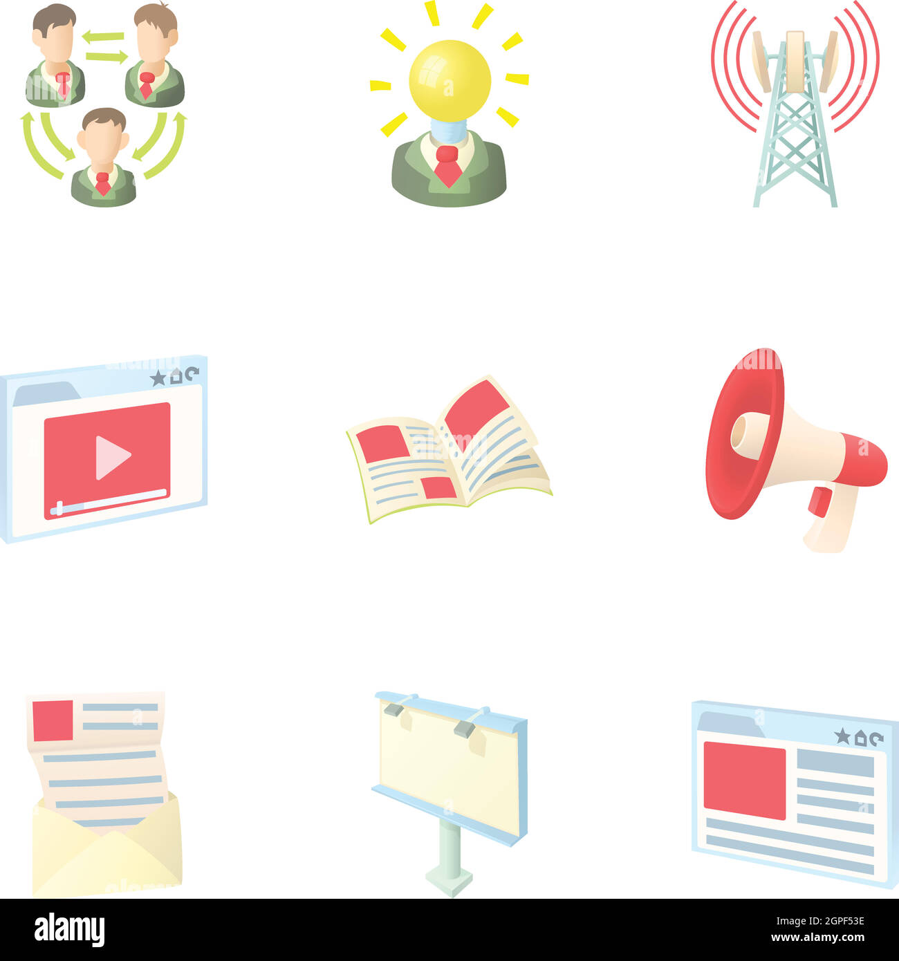 Internet connection icons set, cartoon style Stock Vector Image & Art ...