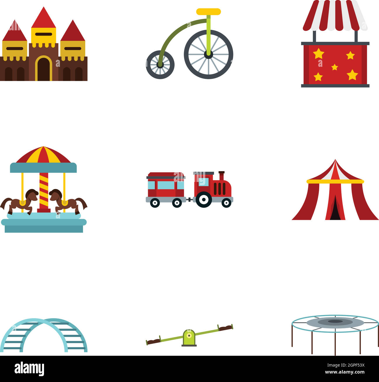 Swing Icons Set Flat Style Stock Vector Image And Art Alamy