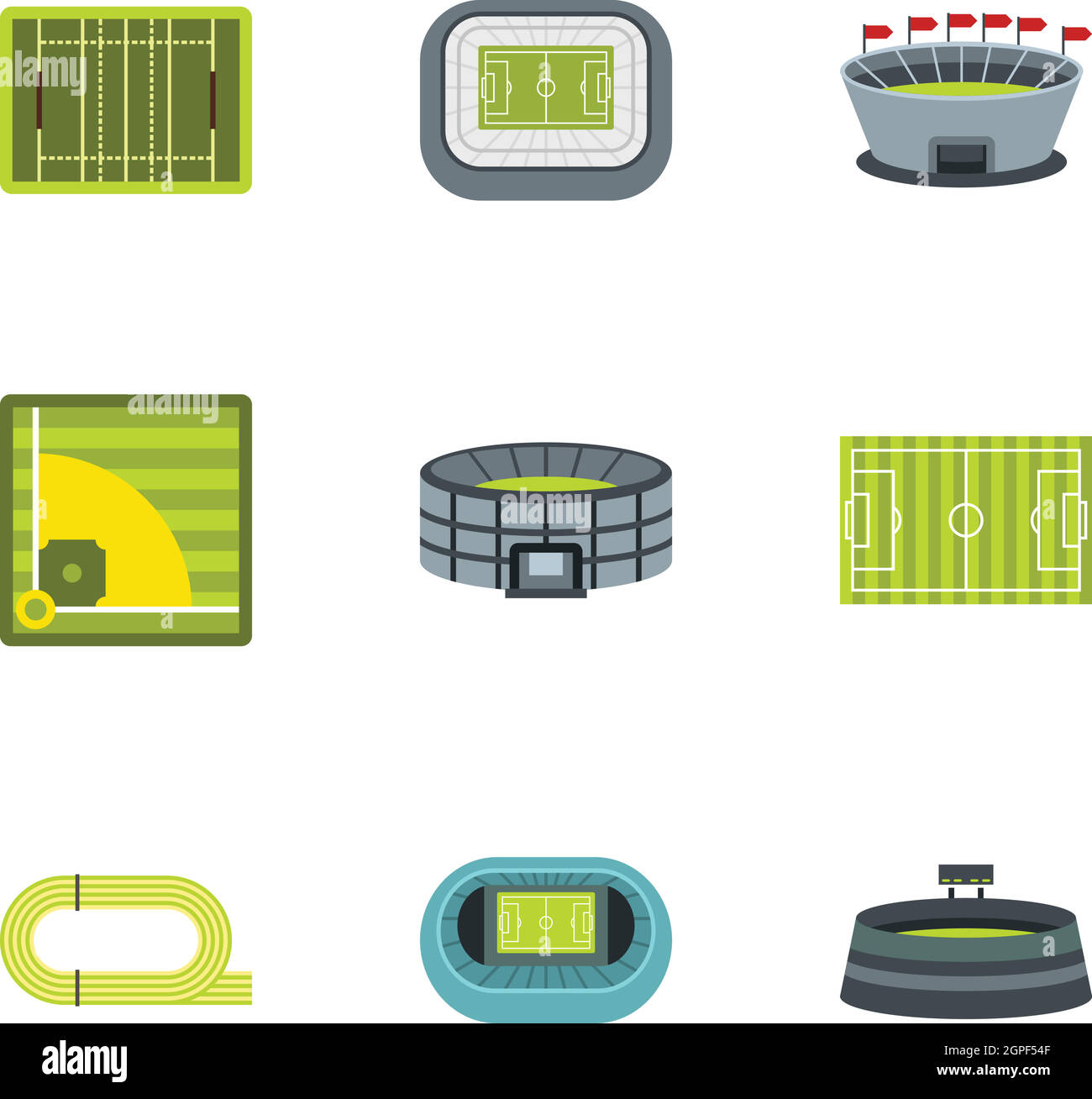 Stadium icons set, flat style Stock Vector Image & Art - Alamy