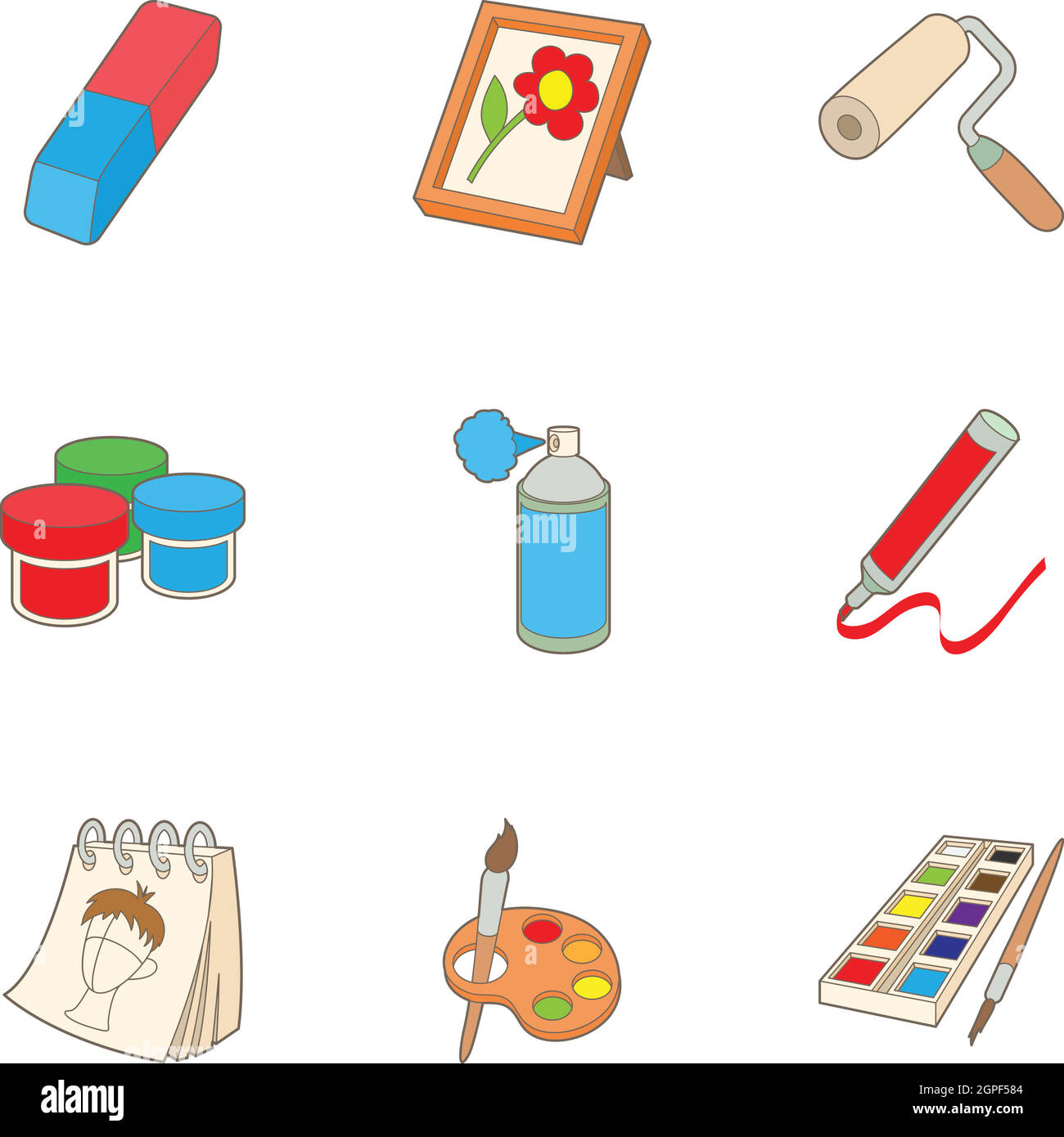 Art icons set, cartoon style Stock Vector Image & Art - Alamy