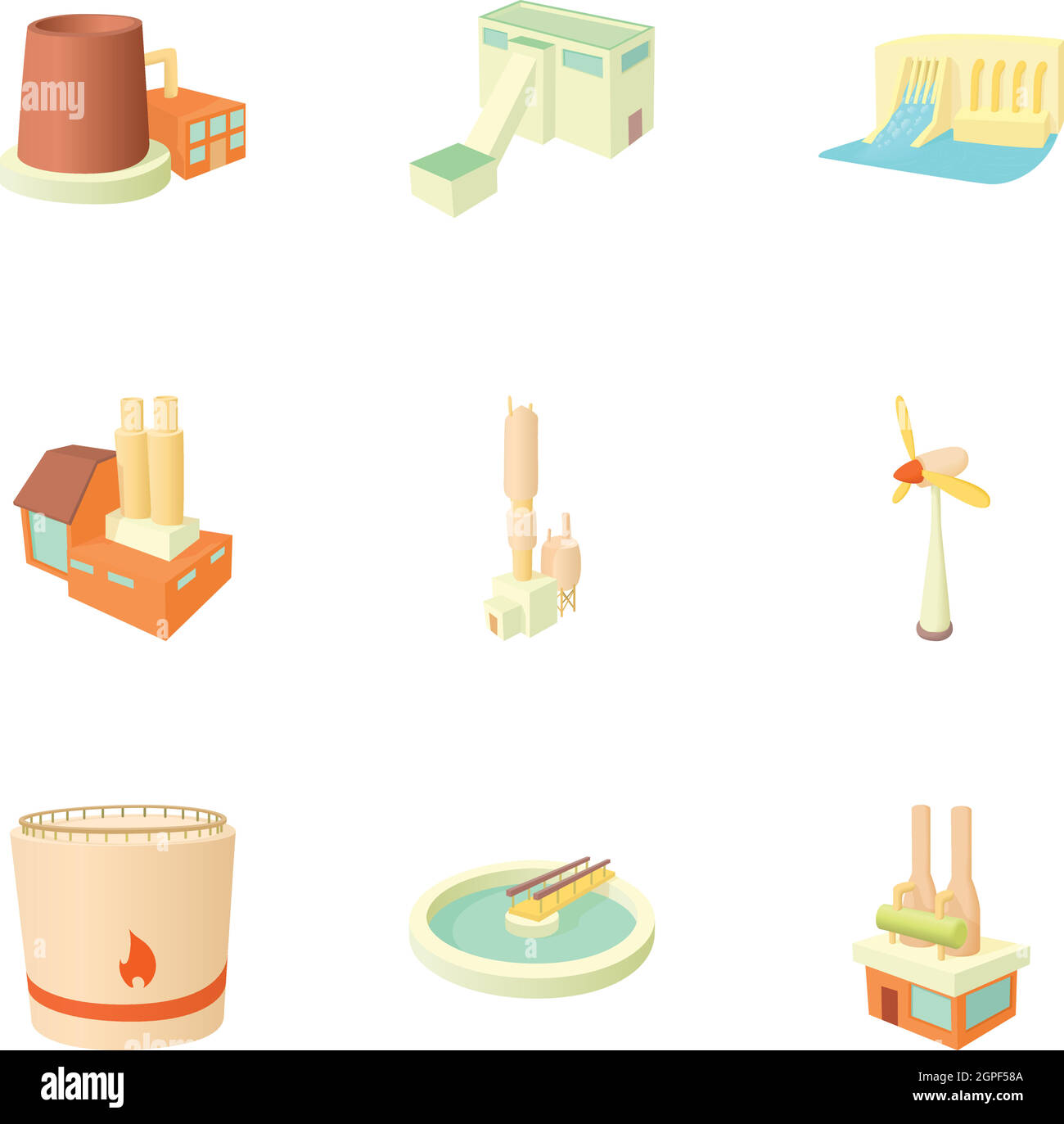 Production icons set, cartoon style Stock Vector Image & Art - Alamy