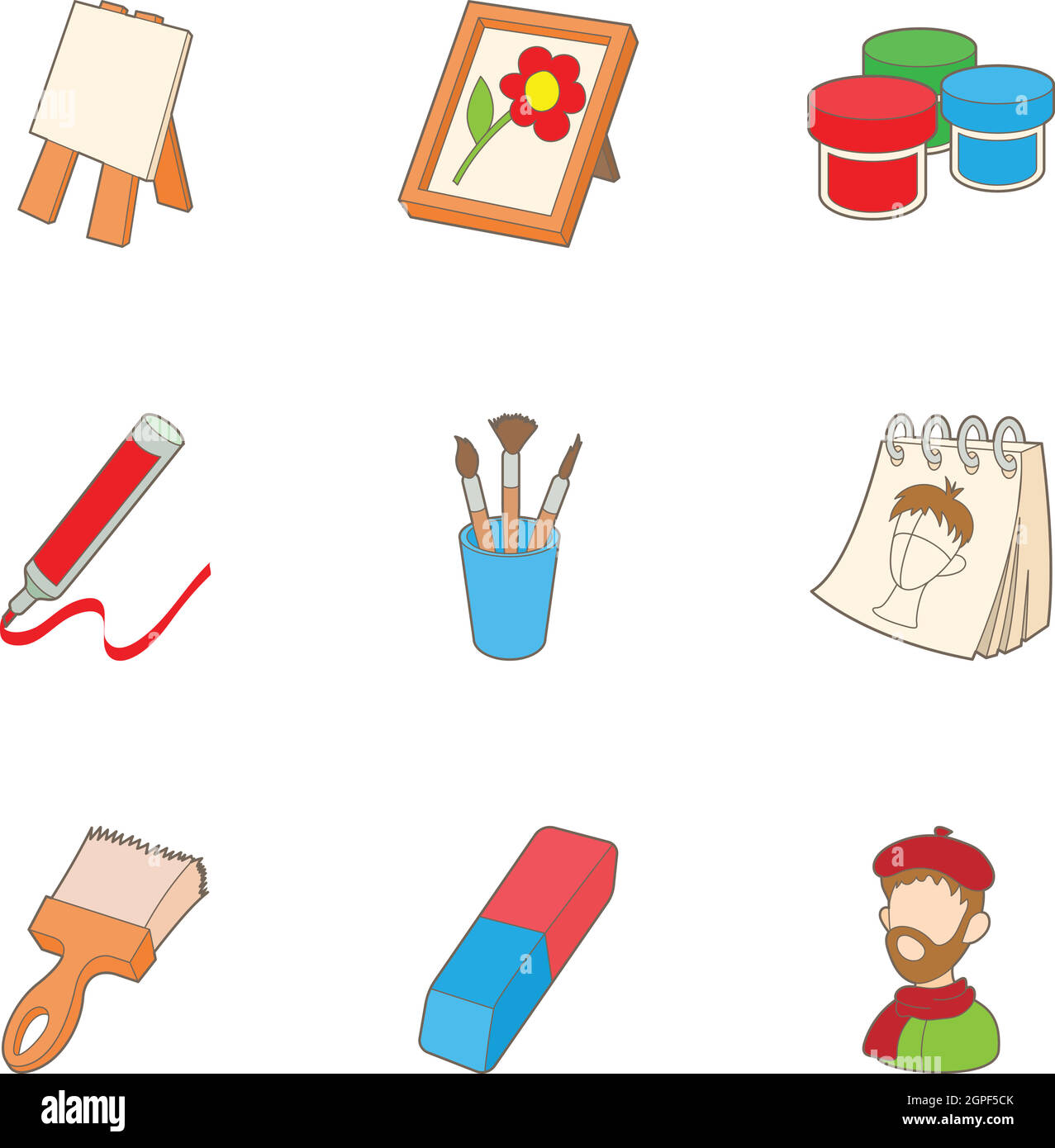 Cartoon drawing illustration set hi-res stock photography and images ...