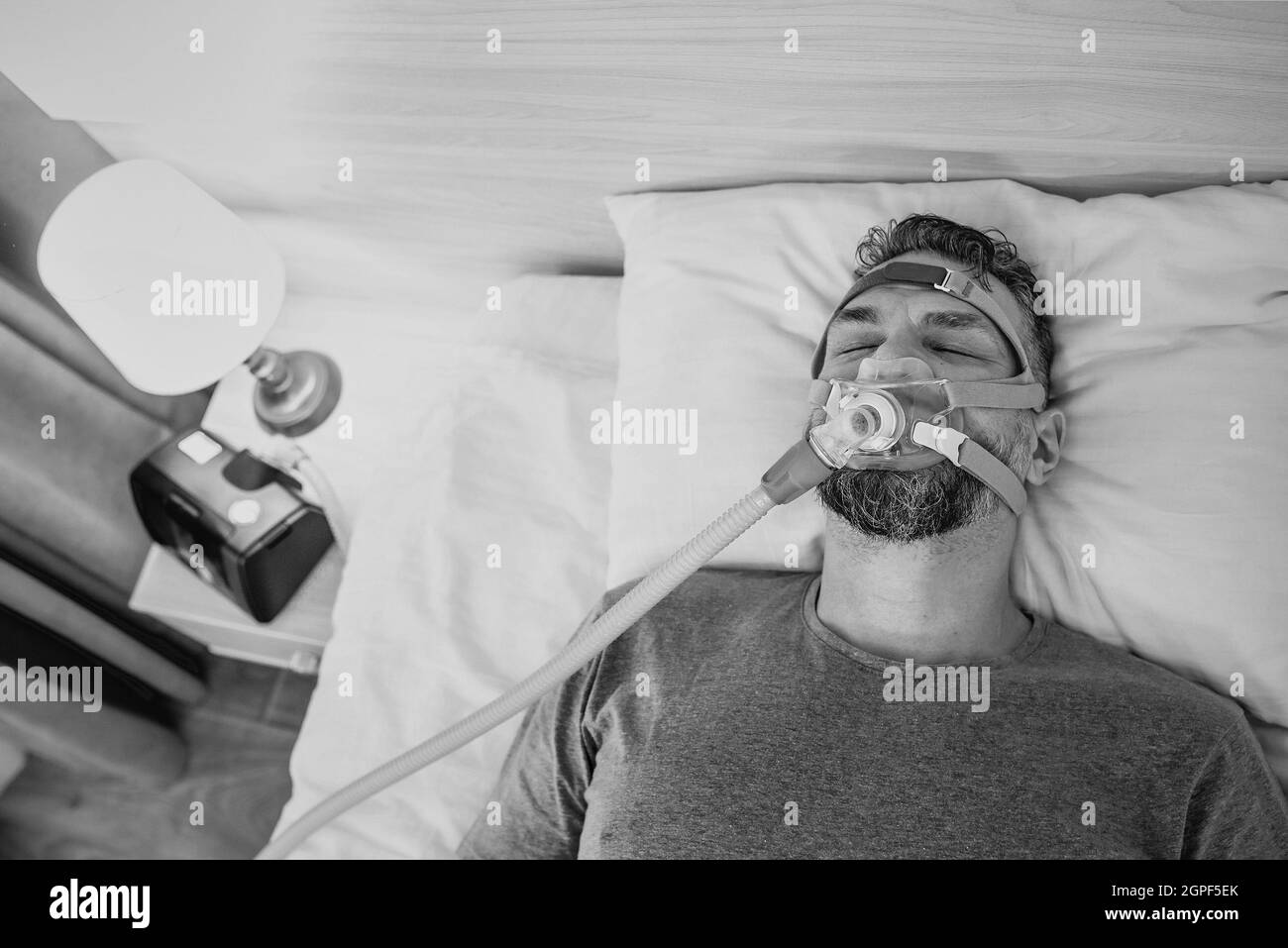 Obstructive sleep apnea Black and White Stock Photos & Images - Alamy