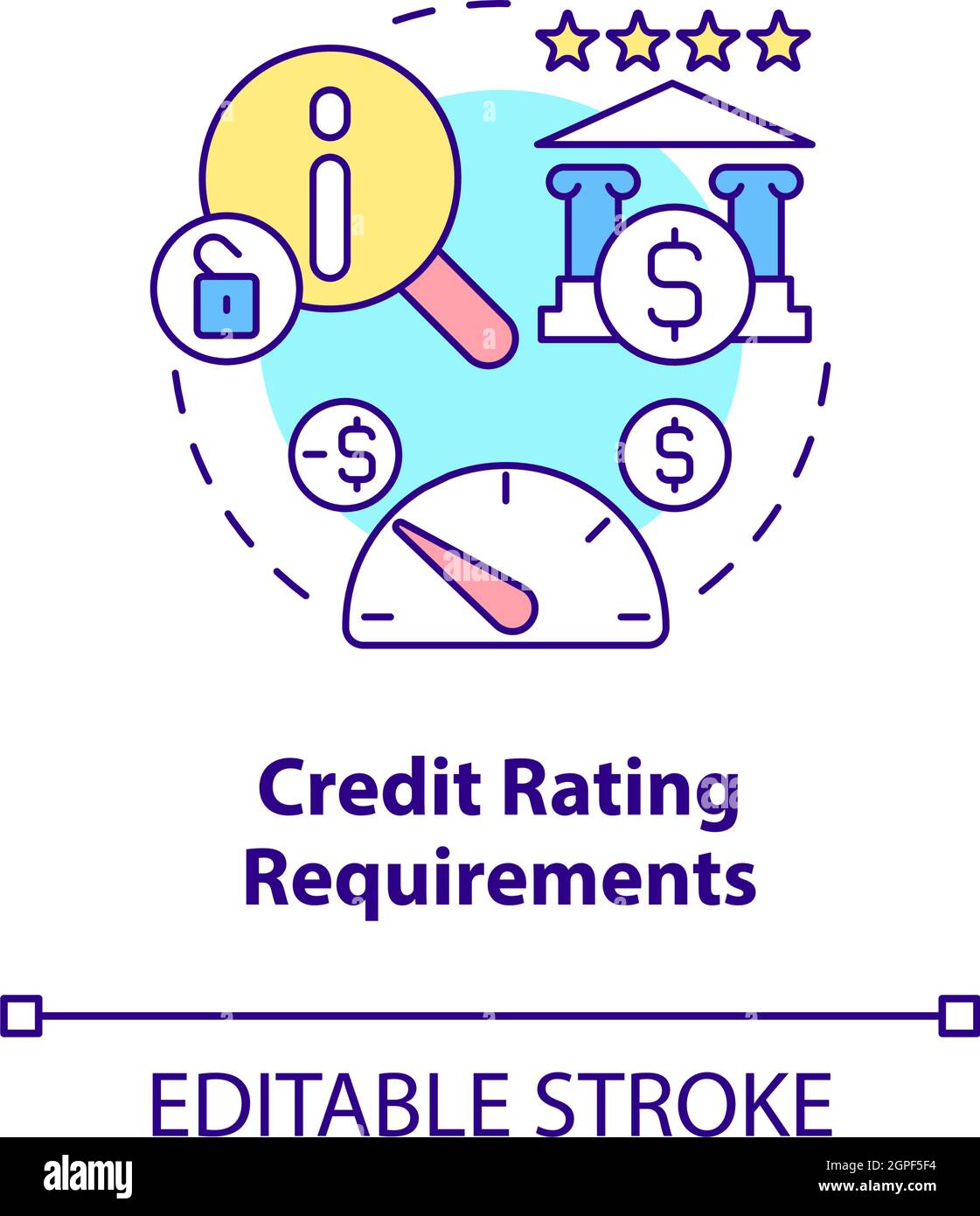 Credit rating requirements concept icon Stock Vector Image & Art - Alamy