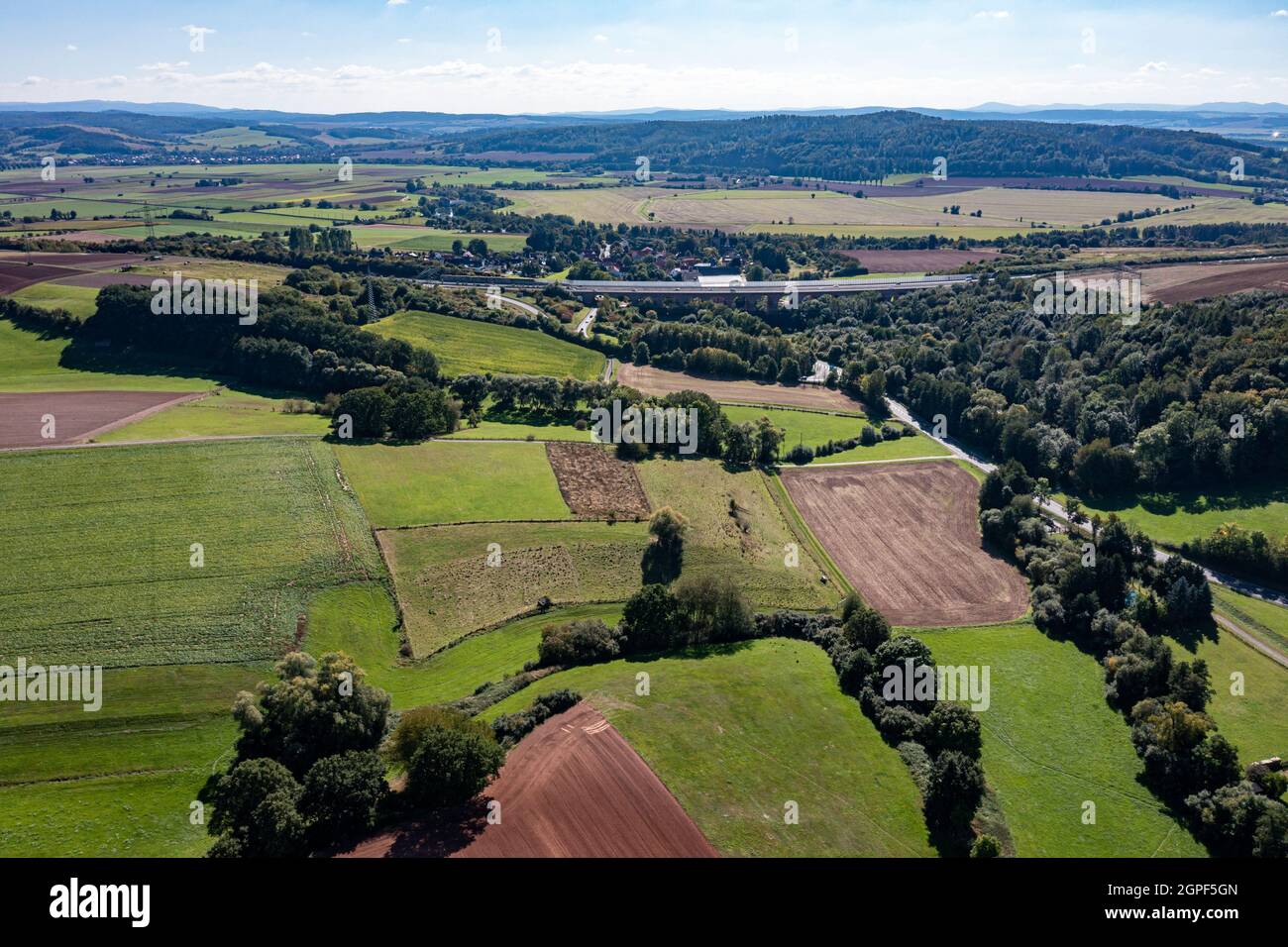 The landscape at Wommen in the Werra Valley in Germany Stock Photo - Alamy