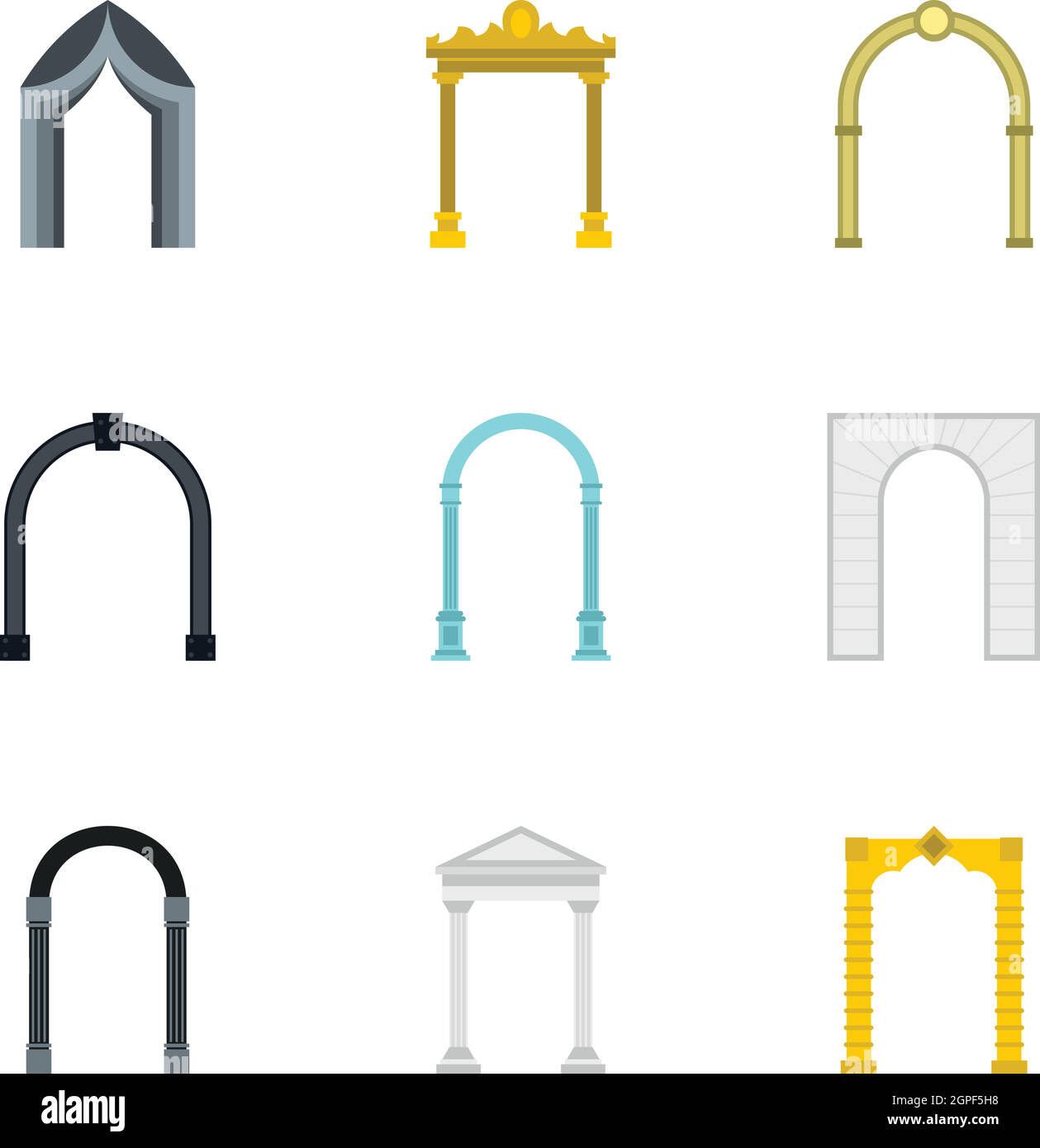 Arched openings icons set, flat style Stock Vector Image & Art - Alamy