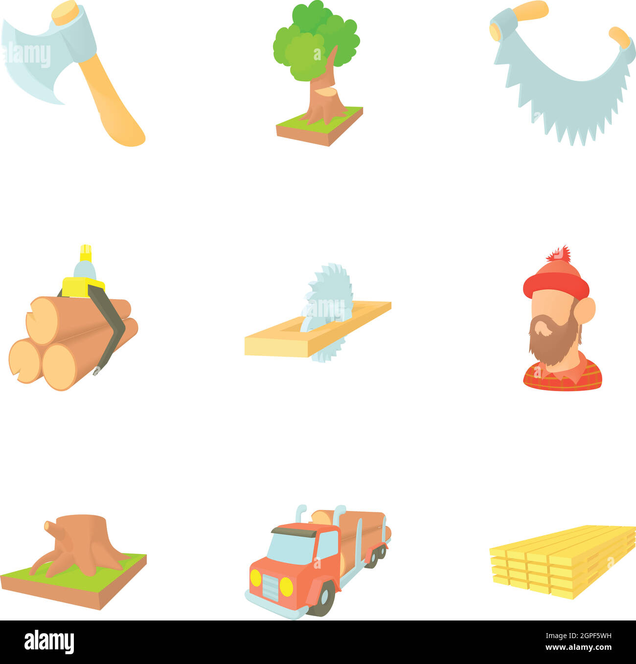 Trees logging Stock Vector Images - Alamy